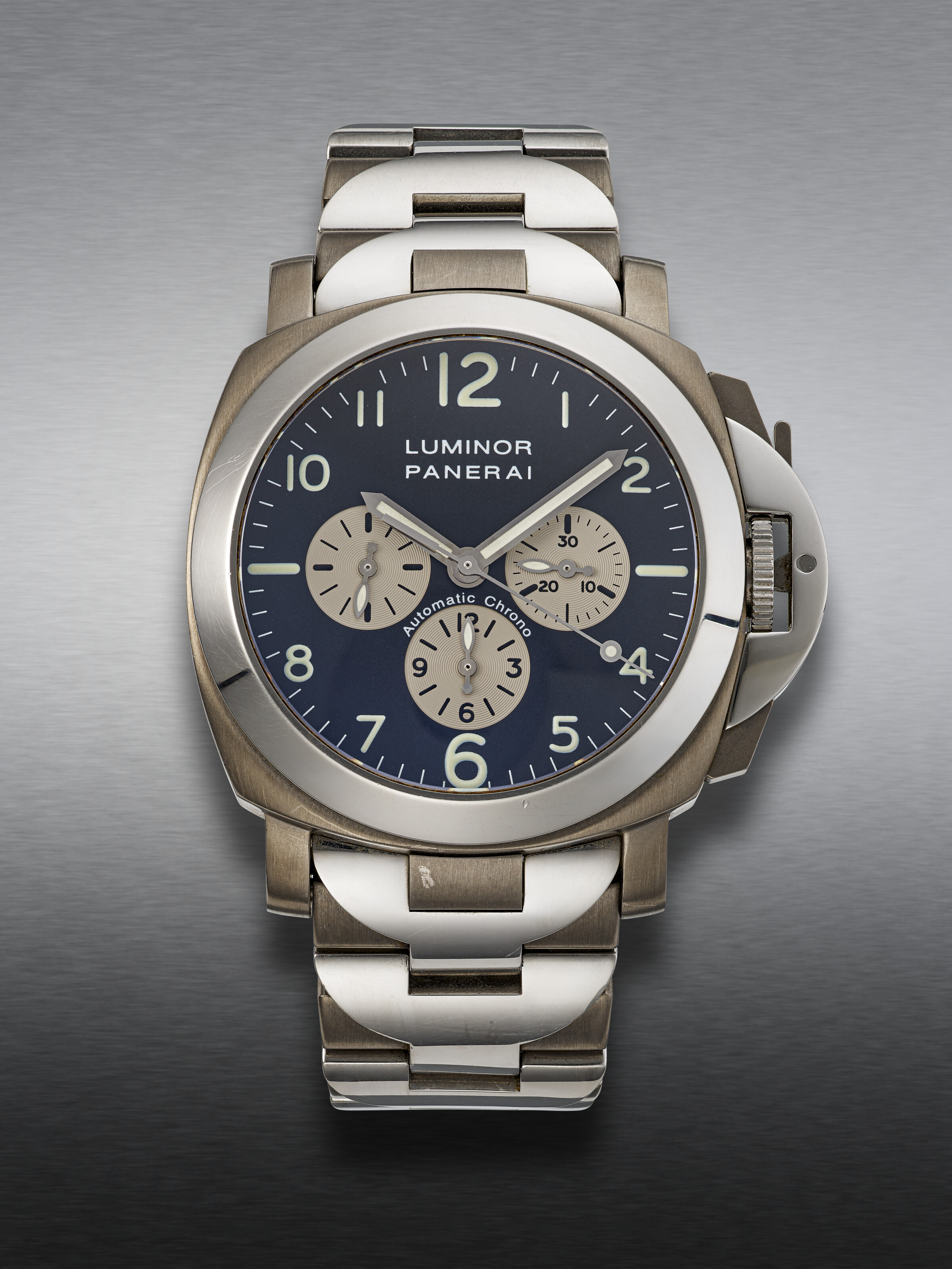 PANERAI, LIMITED EDITION STAINLESS STEEL AND TITANIUM CHRONOGRAPH ...