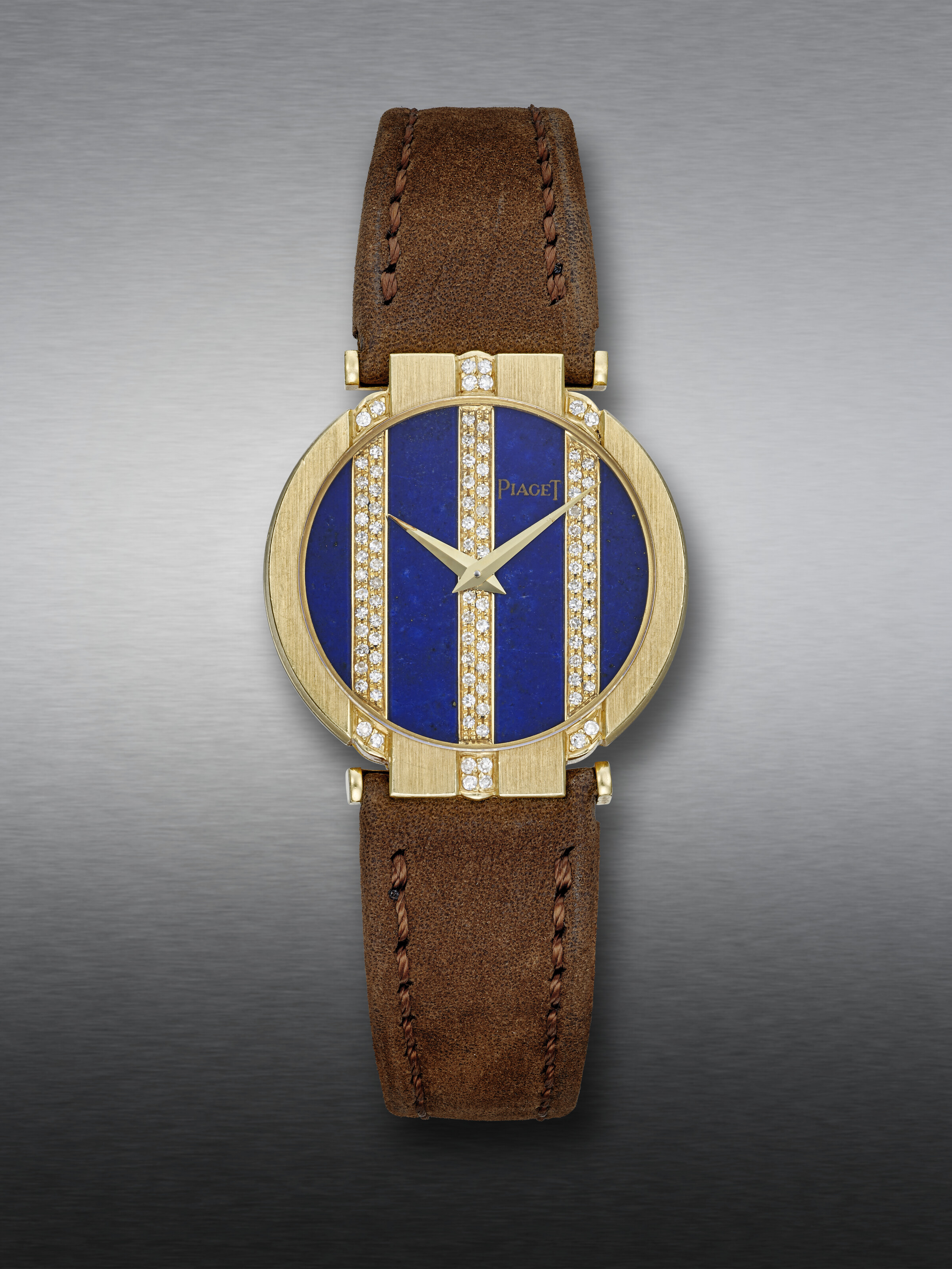 PIAGET, YELLOW GOLD AND DIAMOND-SET WRISTWATCH WITH LAPIS LAZULI DIAL ...