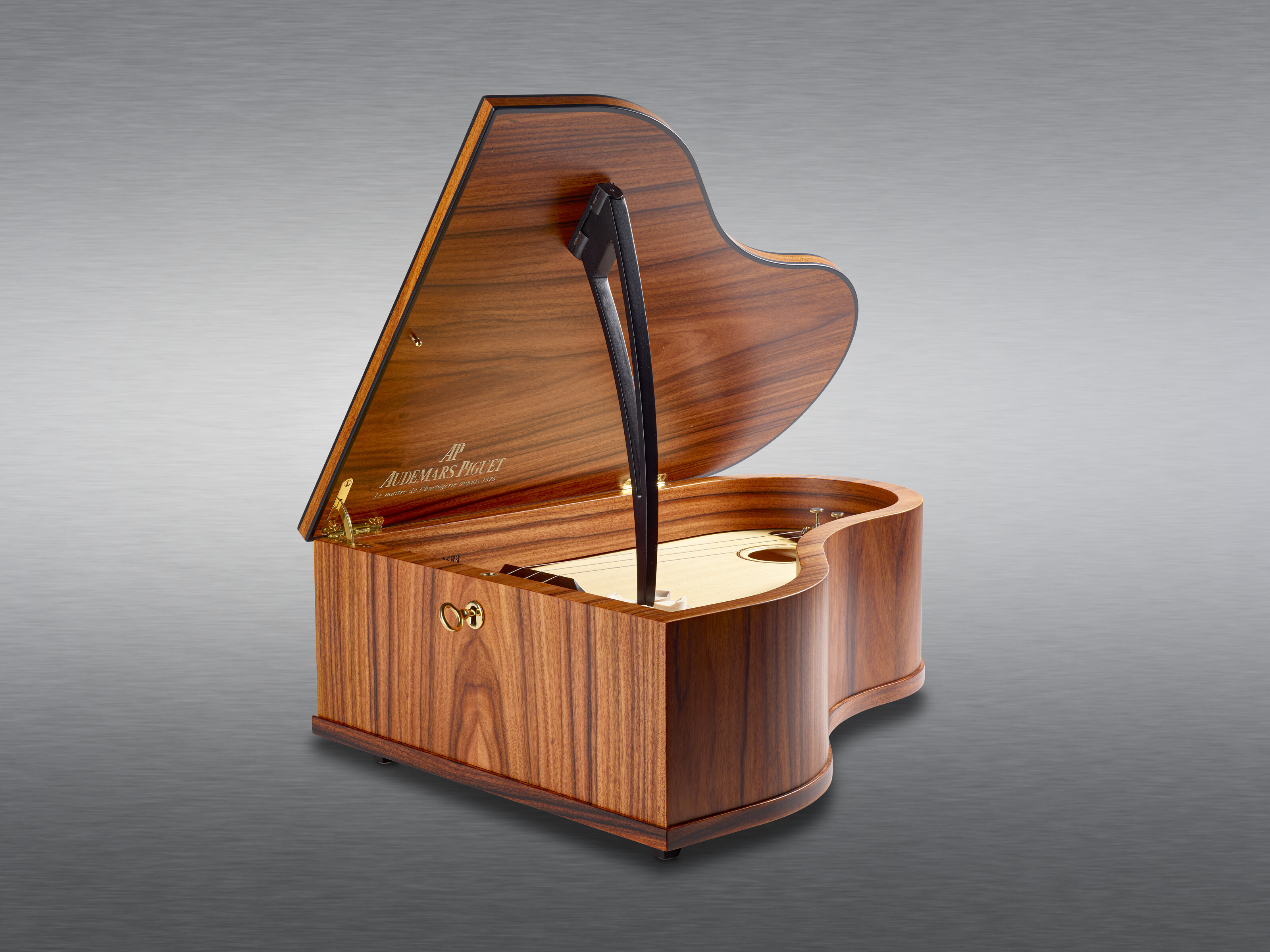 AUDEMARS PIGUET, MAHOGANY WOODEN PIANO-SHAPED RESONANCE BOX SOUND ...