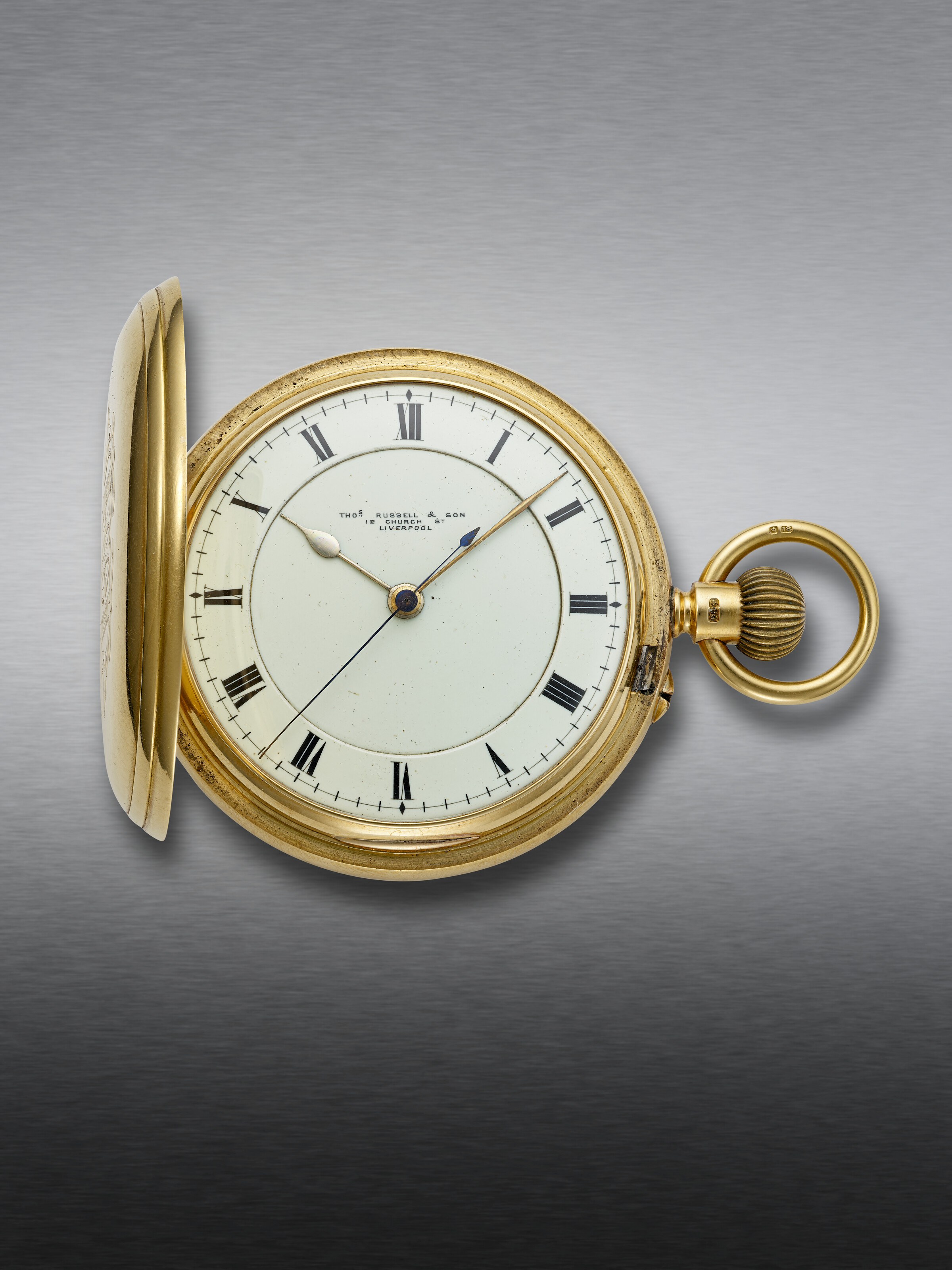 THOMAS RUSSELL & SONS, LIVERPOOL, A VERY FINE AND RARE YELLOW GOLD ...