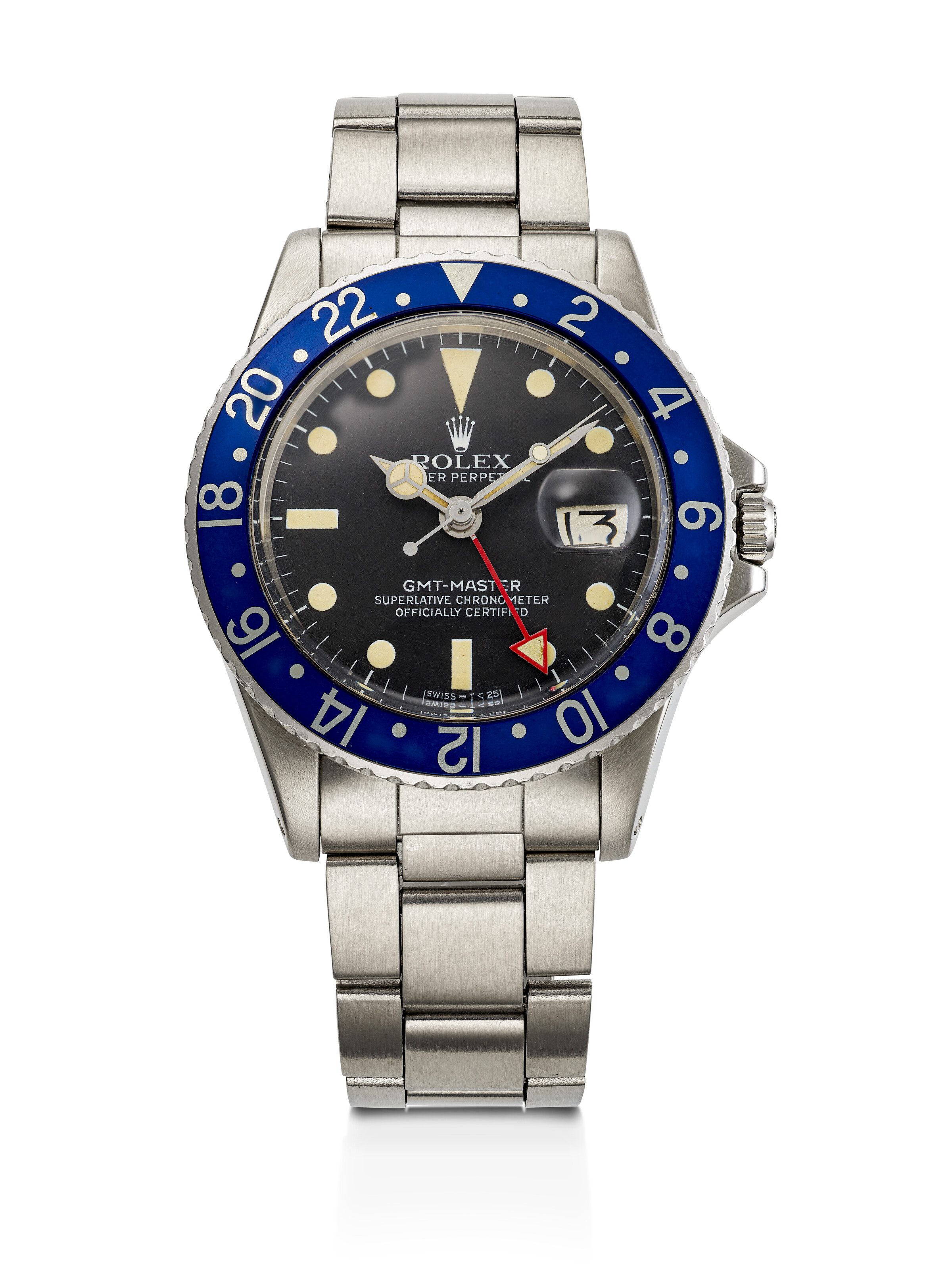 ROLEX, STAINLESS STEEL DUAL TIME 'GMT-MASTER', SO-CALLED 'BLUEBERRY ...