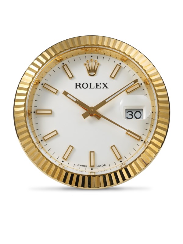 gold rolex wall clock