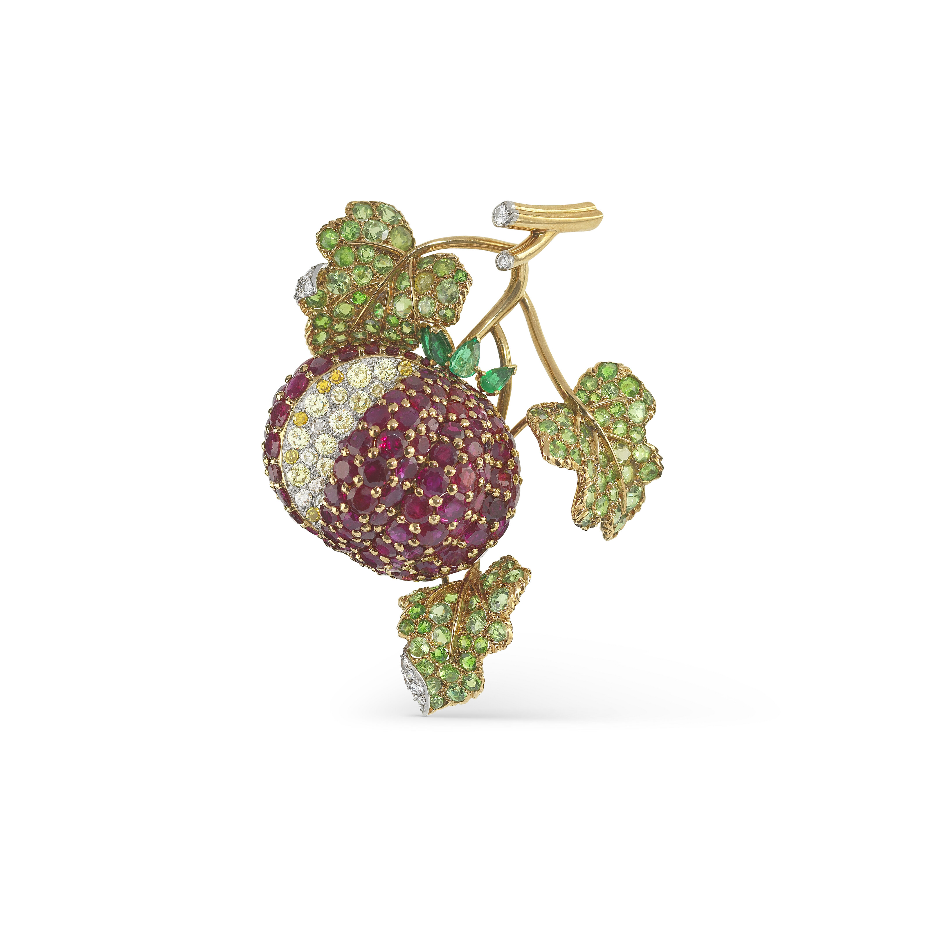 NO RESERVE | MARCHAK MULTI-GEM POMEGRANATE BROOCH, | Christie’s