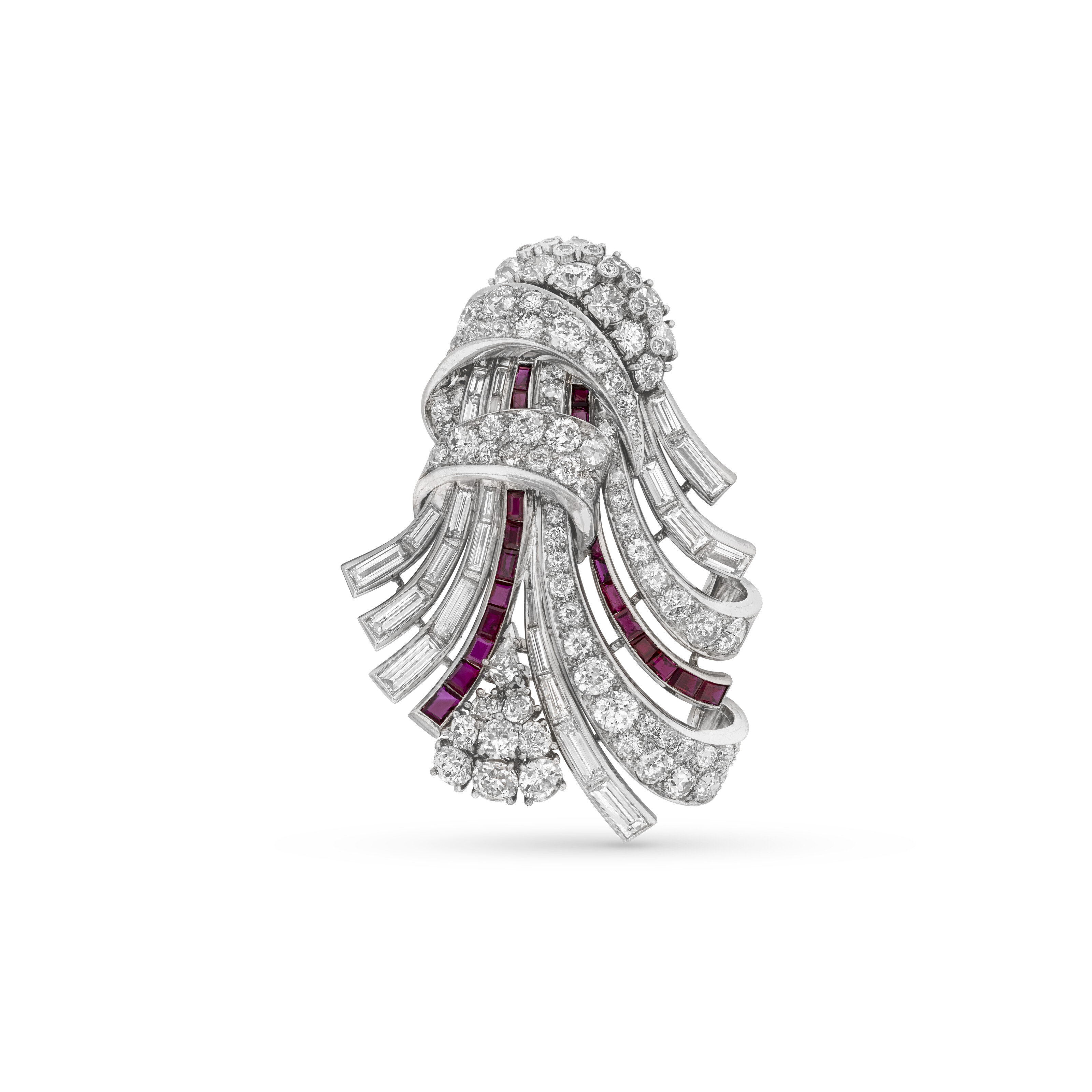 TRABERT & HOEFFER MAUBOUSSIN RUBY AND DIAMOND BROOCH, | Christie’s