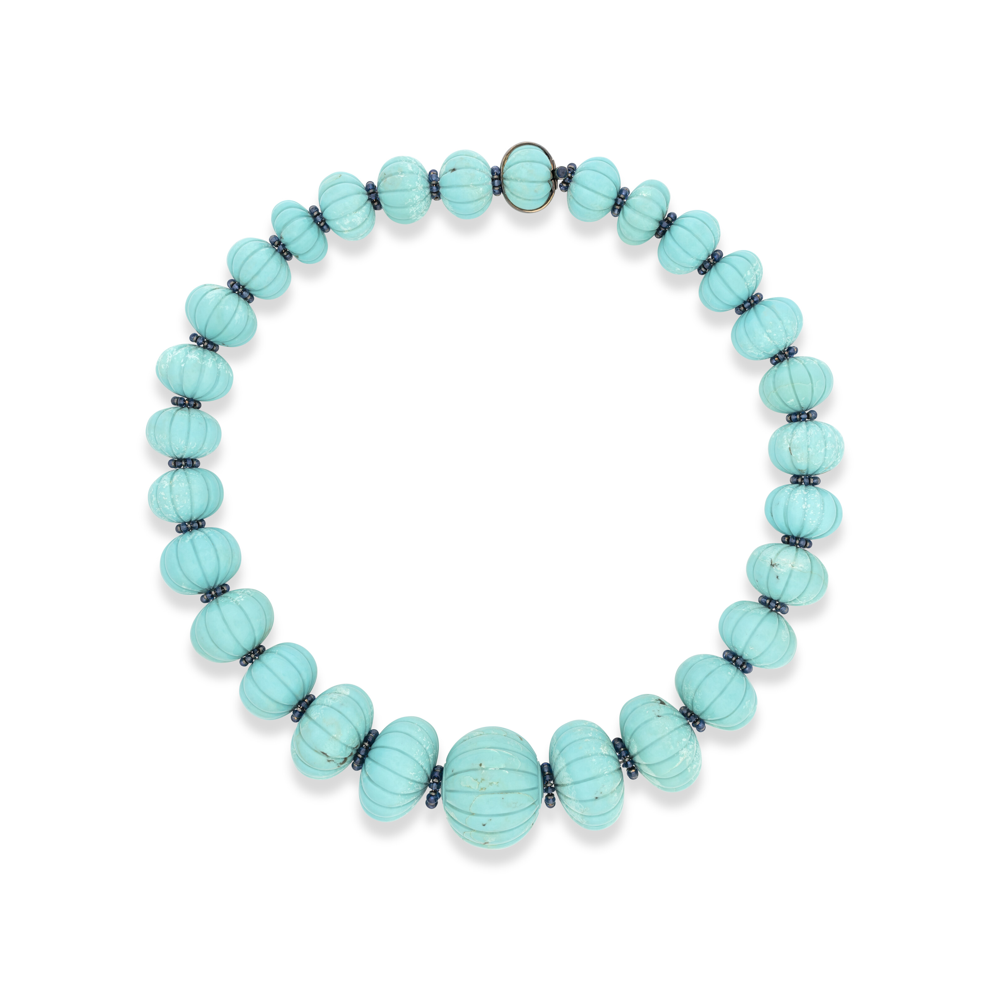 NO RESERVE | MICHELE DELLA VALLE TURQUOISE AND SAPPHIRE NECKLACE ...