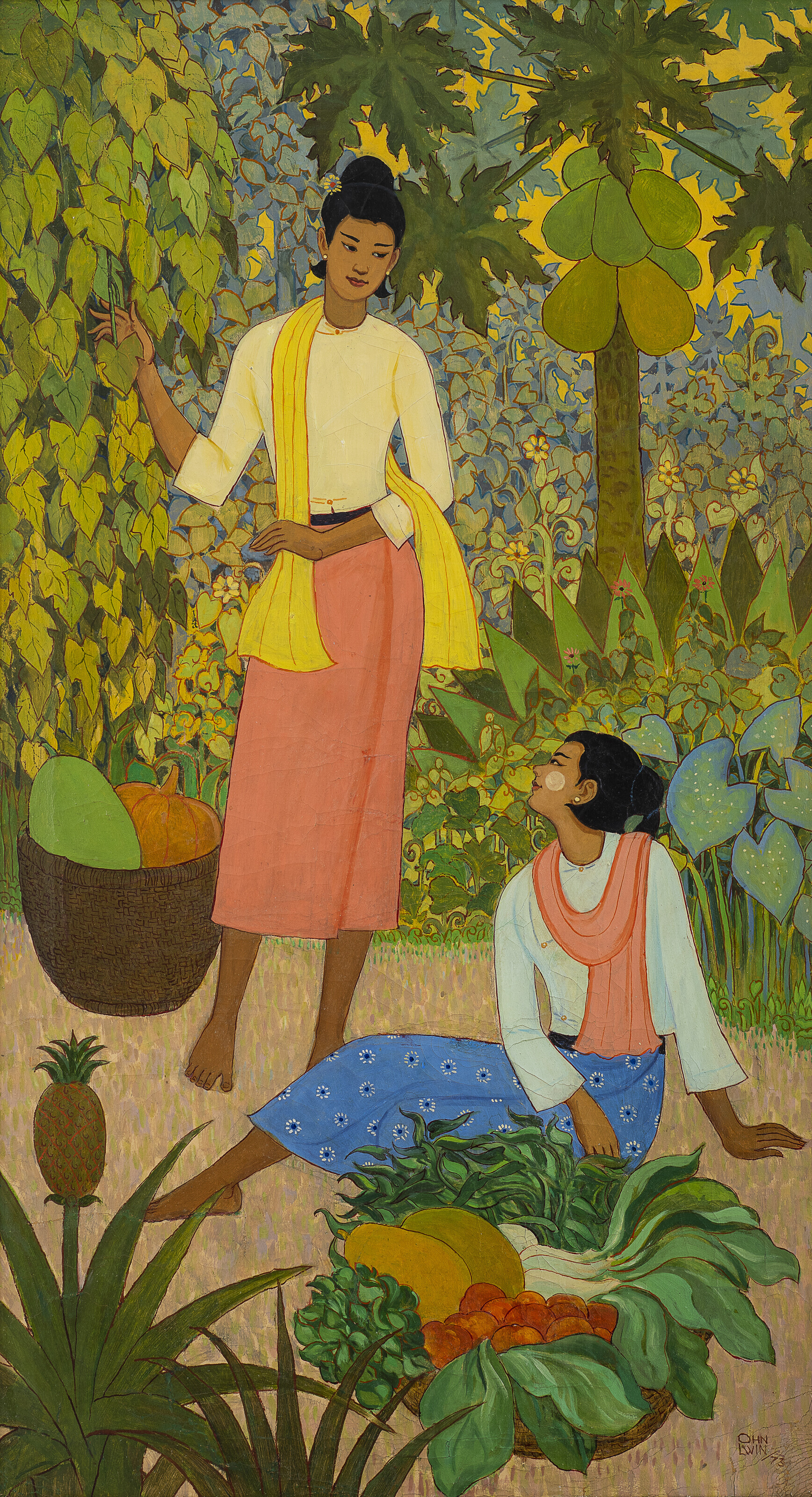 U BA THET (1903-1972), Three Ladies at a Water Well | Christie's