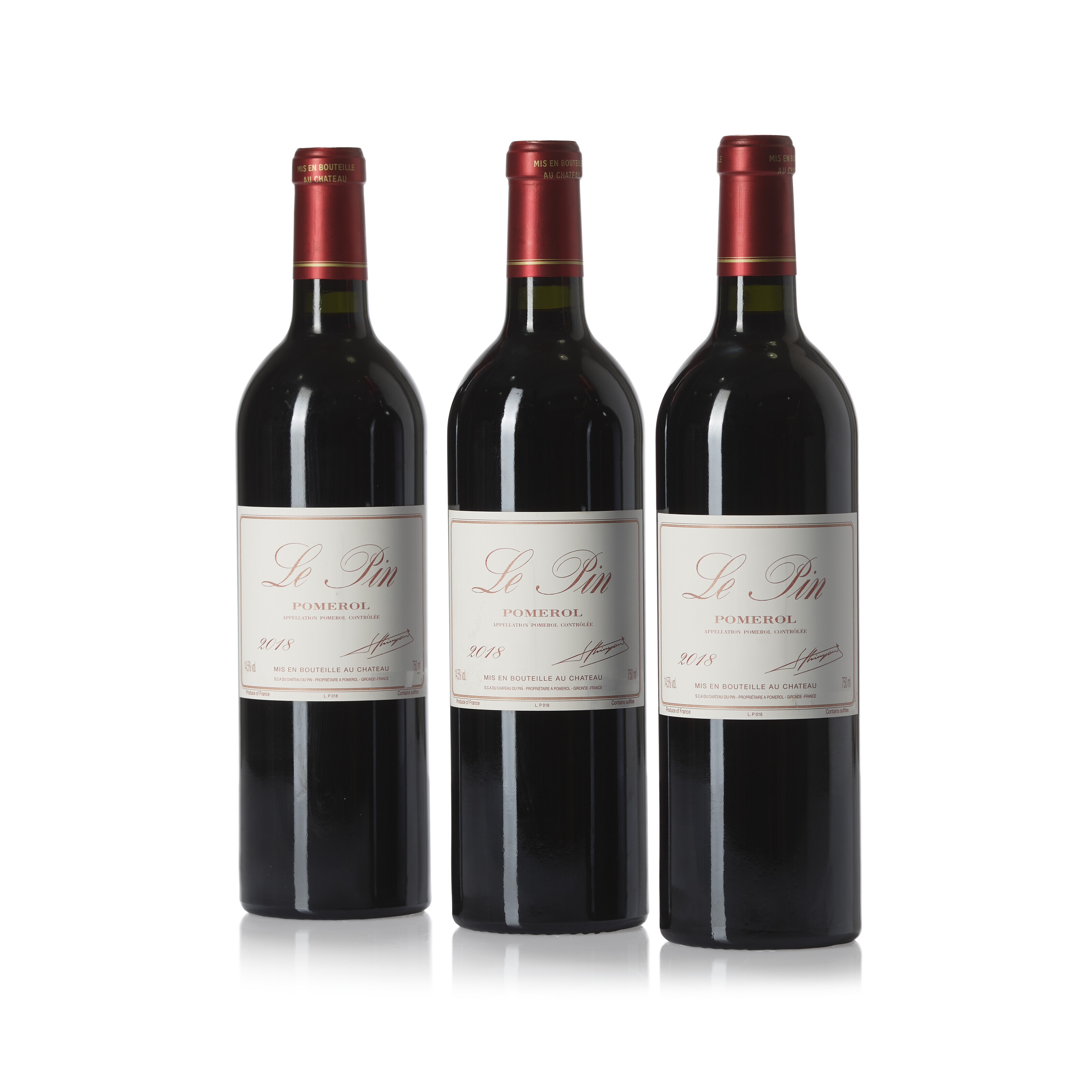 Le Pin 2018, PomerolIn six-bottle original wooden cases, one banded ...