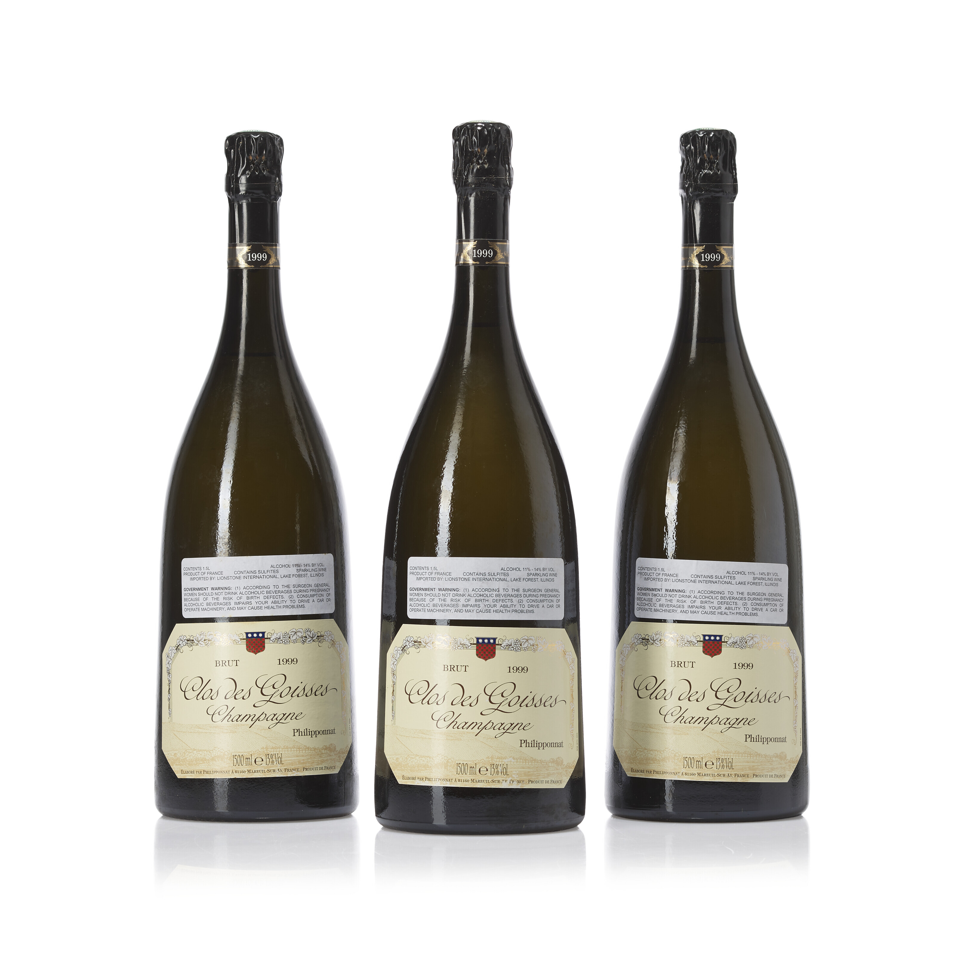 Philipponnat, Clos des Goisses 1999, Mareuil-sur-AÿIn three-magnum ...