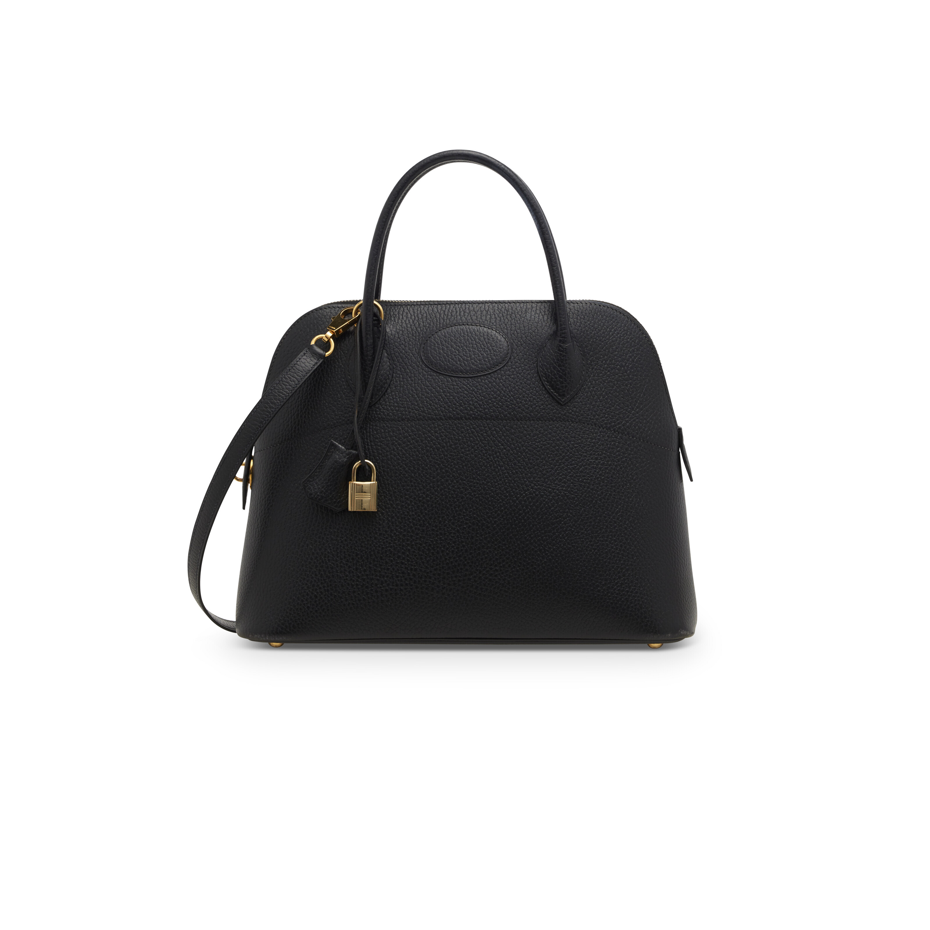 A BLACK FJORD LEATHER BOLIDE 31 WITH GOLD HARDWARE, HERMÈS, 1996 ...