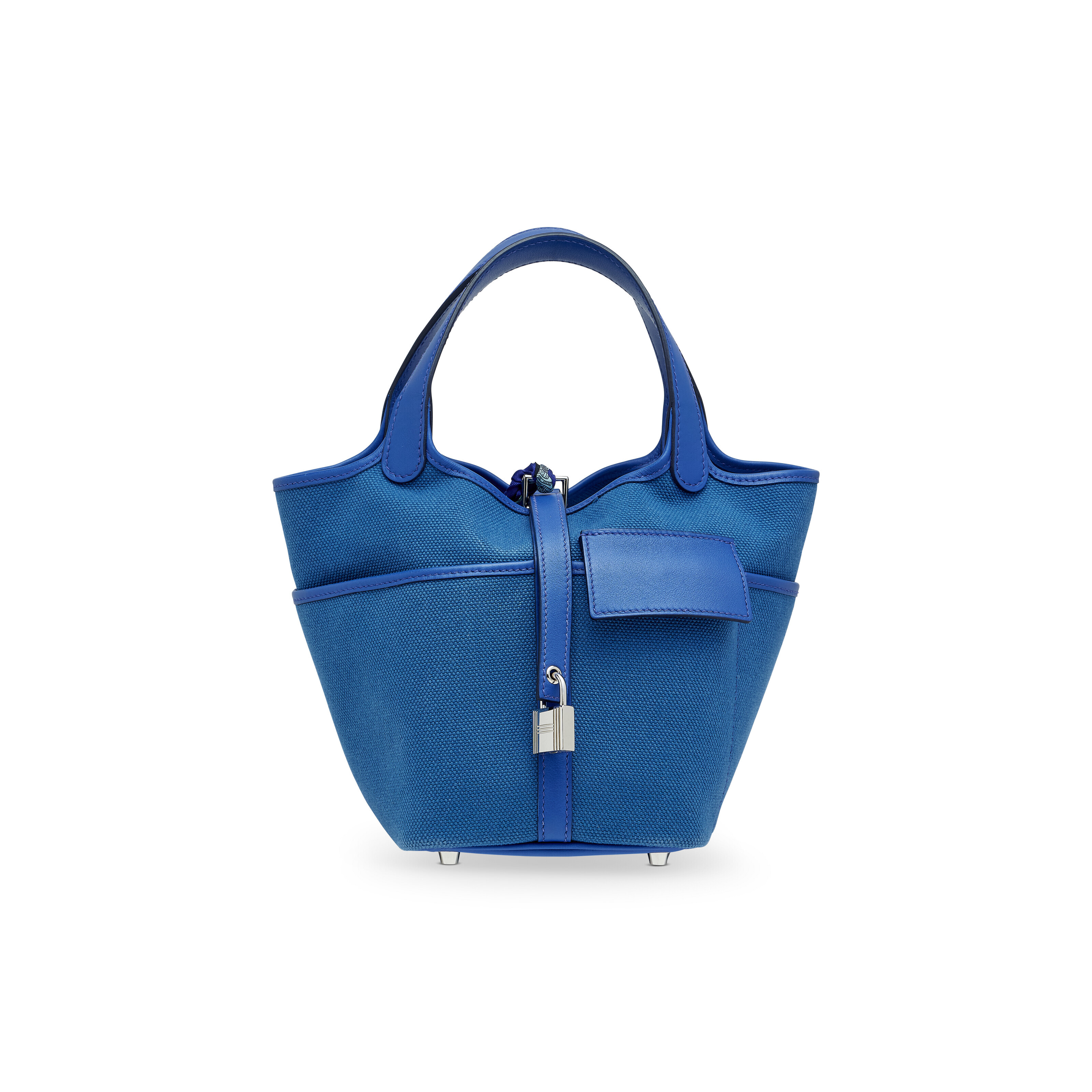 A LIMITED EDITION BLEU ROAYL SWIFT LEATHER & BLEU EGÉE CANVAS PICOTIN ...
