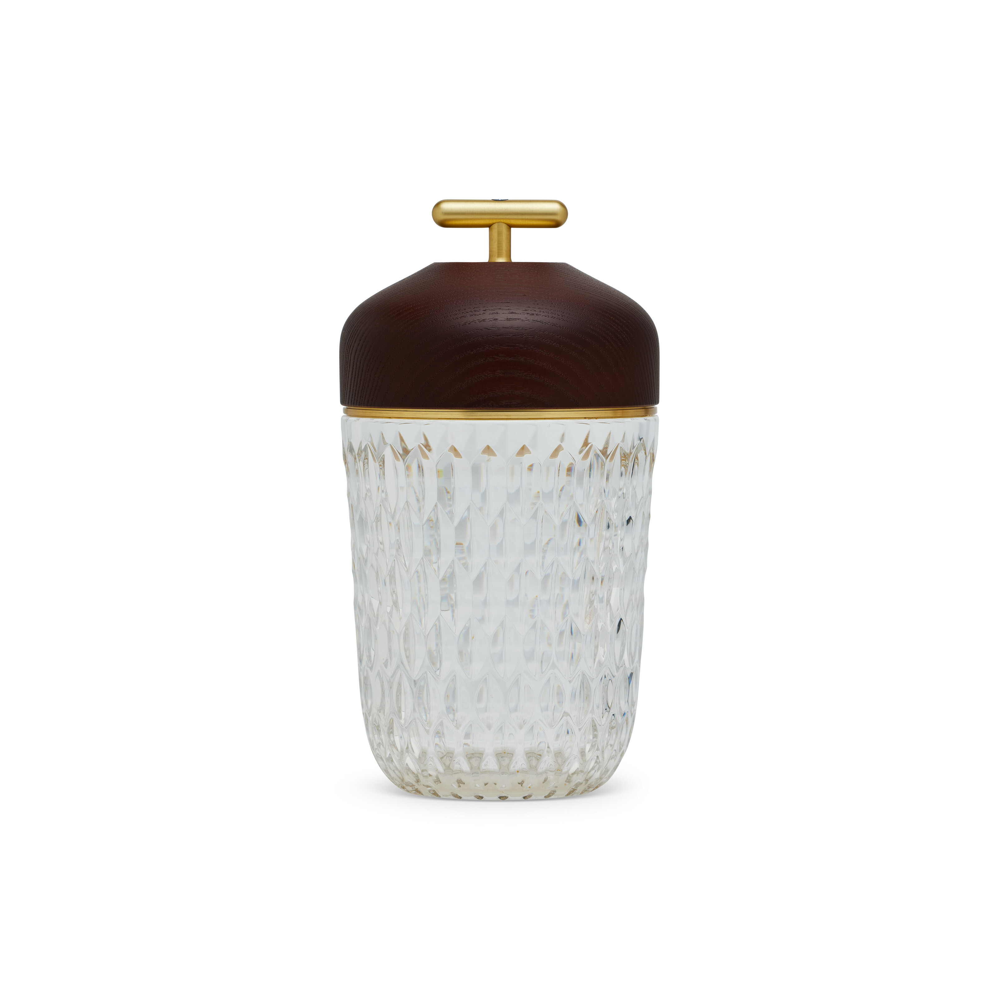 A CRYSTAL & DARK WOOD FOLIA PORTABLE LAMP BY SAINT LOUIS, SAINT LOUIS ...