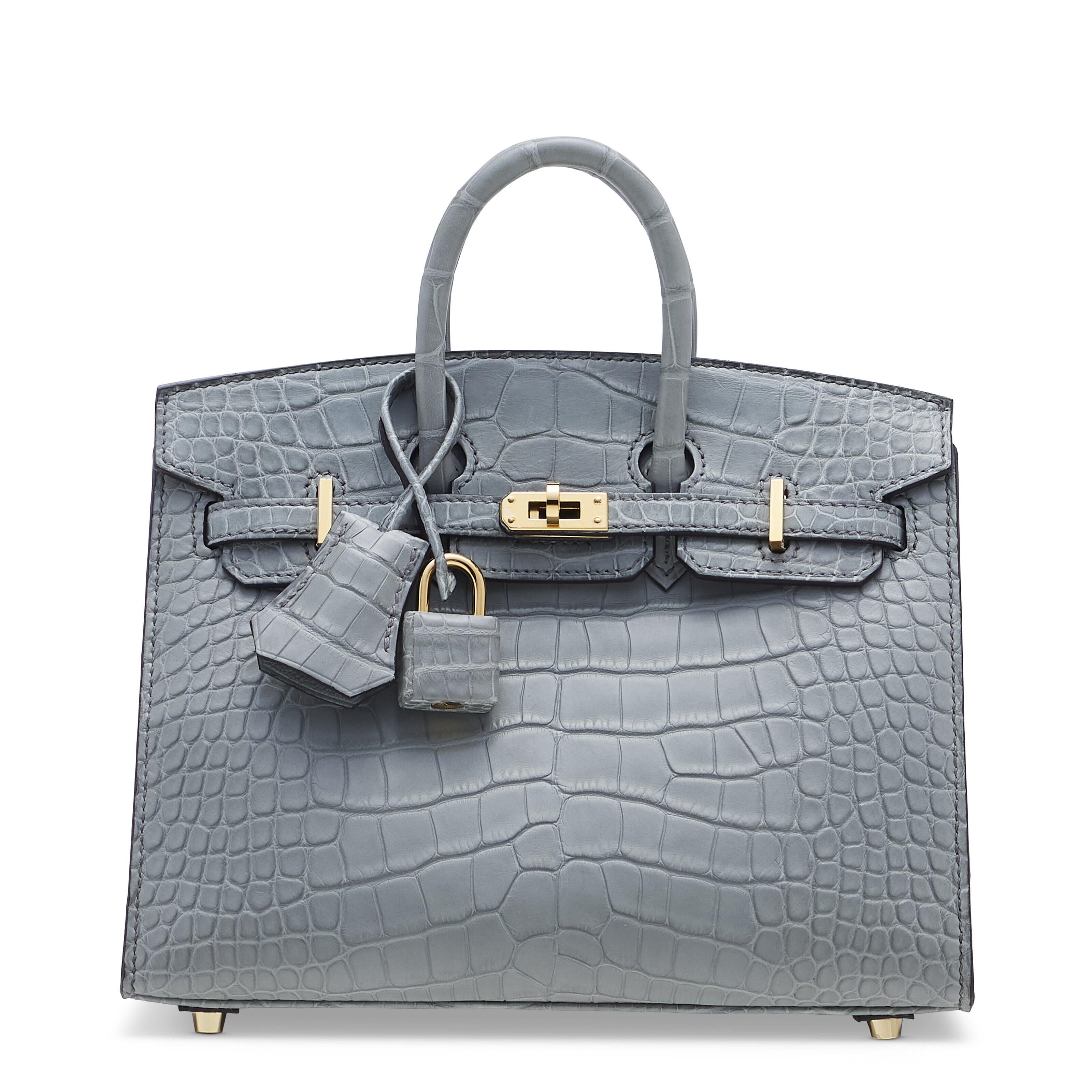 A MATTE GRIS CIMENT ALLIGATOR MINI BOLIDE WITH GOLD HARDWARE, HERMÈS ...