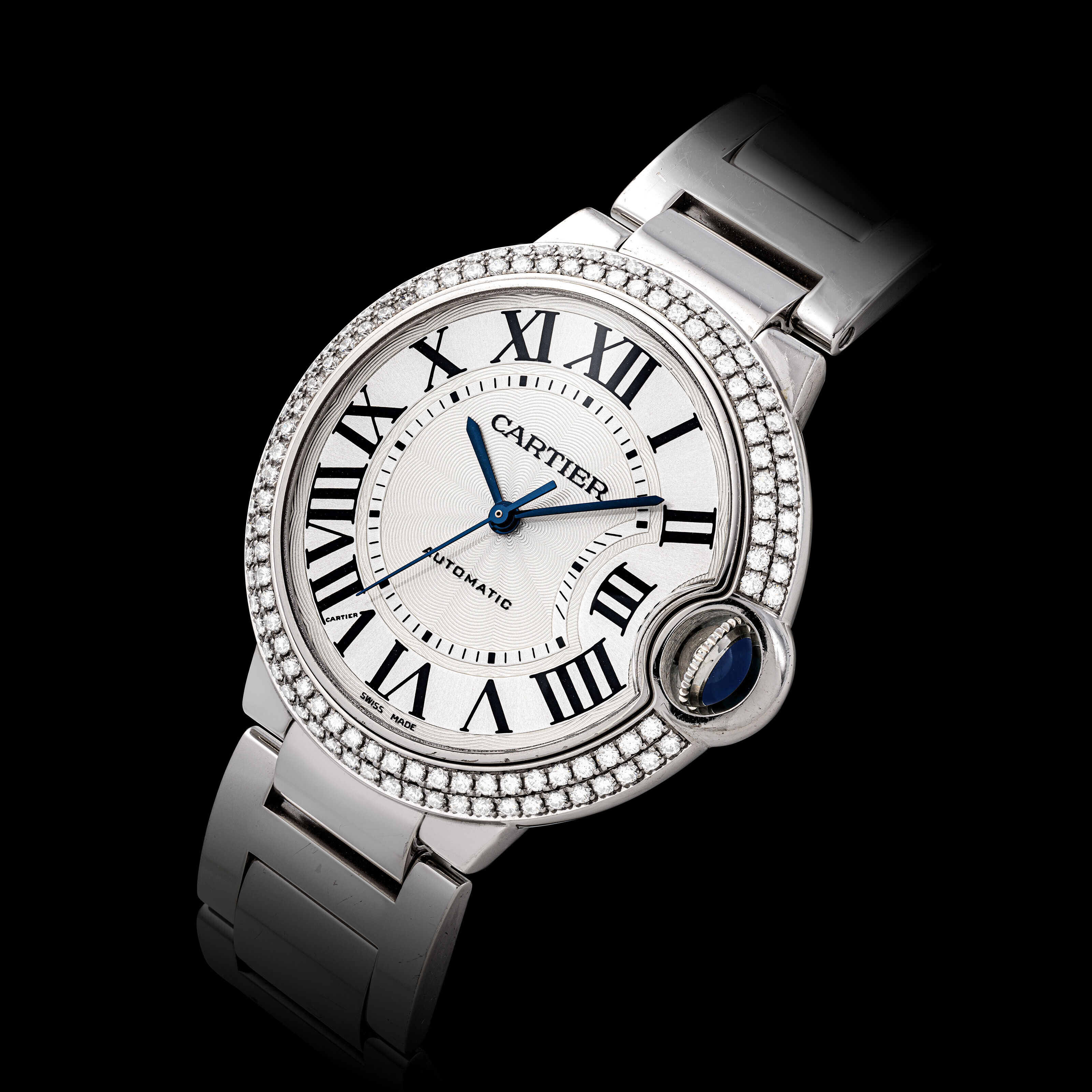 CARTIER, WHITE GOLD AND DIAMOND-SET BALLON BLEU, CASE NO. 107545MX ...