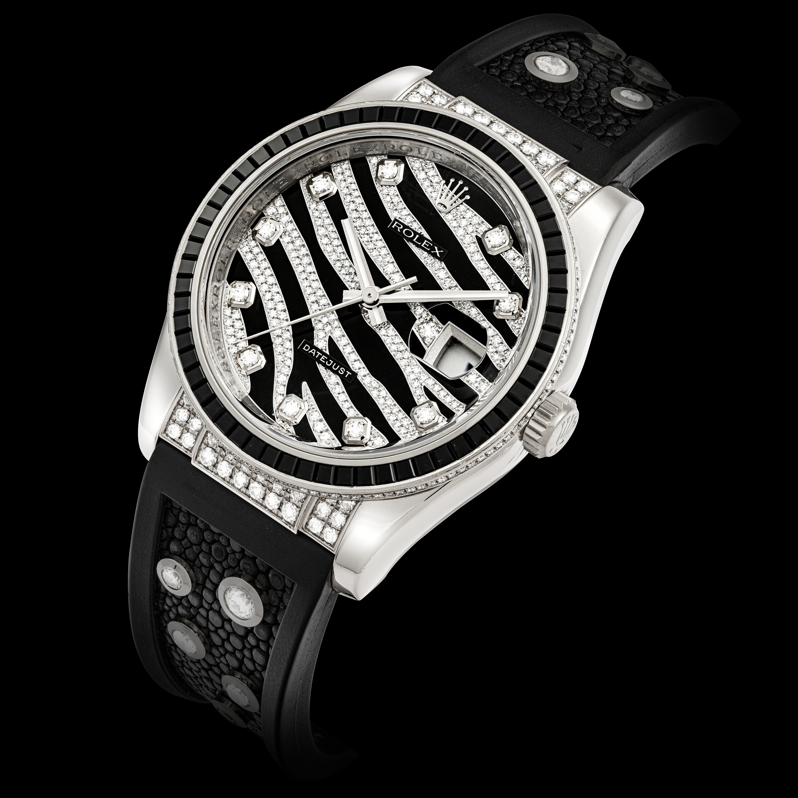 ROLEX, DATEJUST "ZEBRA" MODEL, REF. 116199SANR, CASE NO. V276312 ...