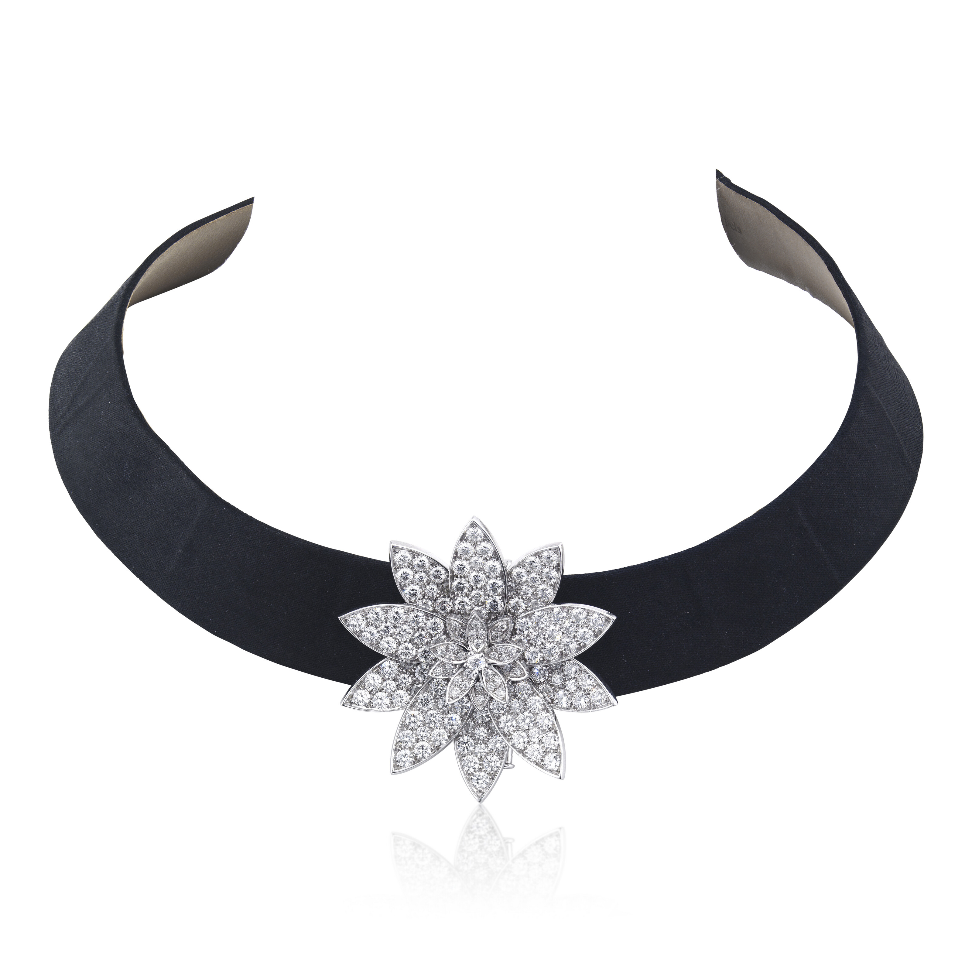 VAN CLEEF & ARPELS 'LOTUS' DIAMOND BROOCH/CHOKER, | Christie’s
