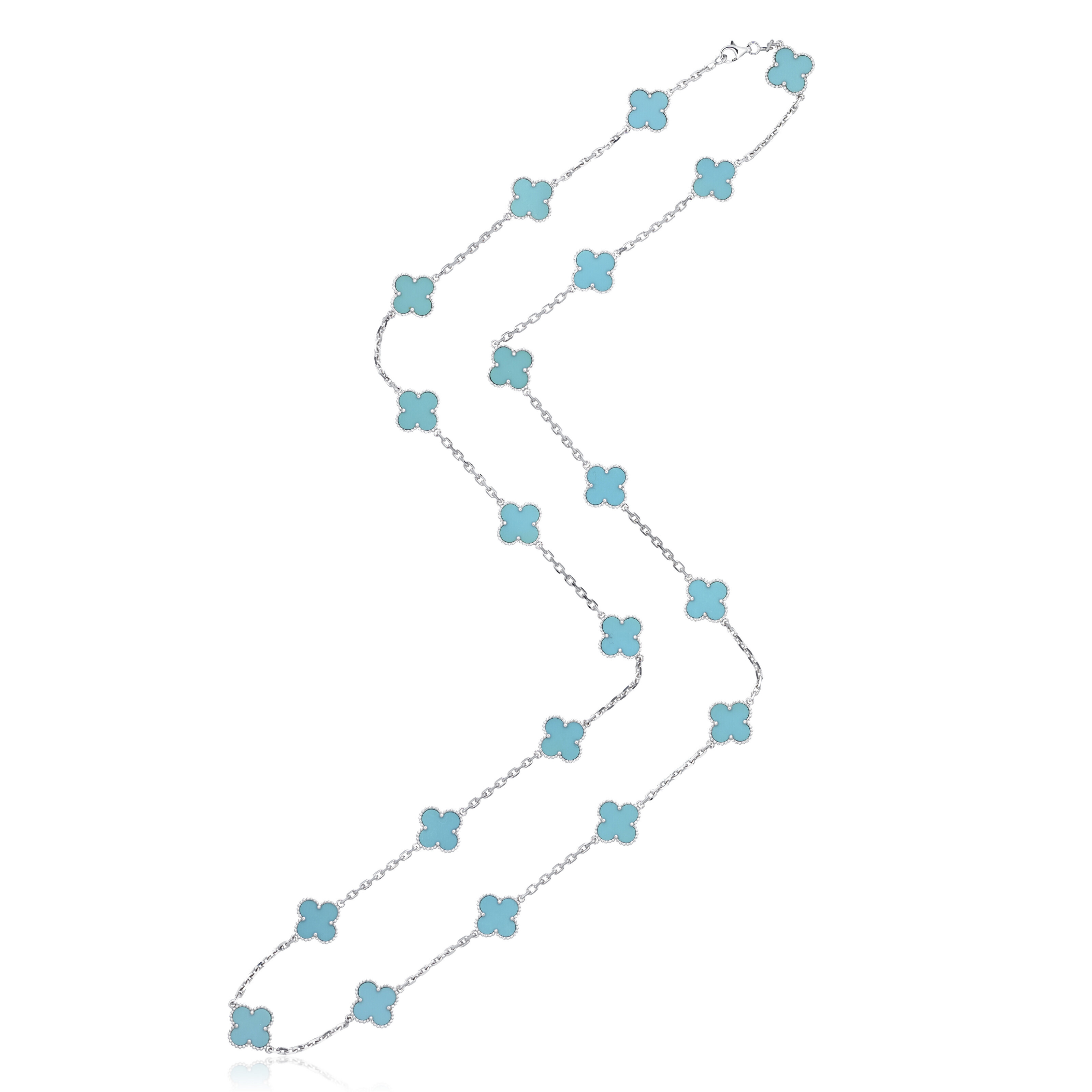 VAN CLEEF & ARPELS TURQUOISE 'ALHAMBRA' NECKLACE, | Christie’s
