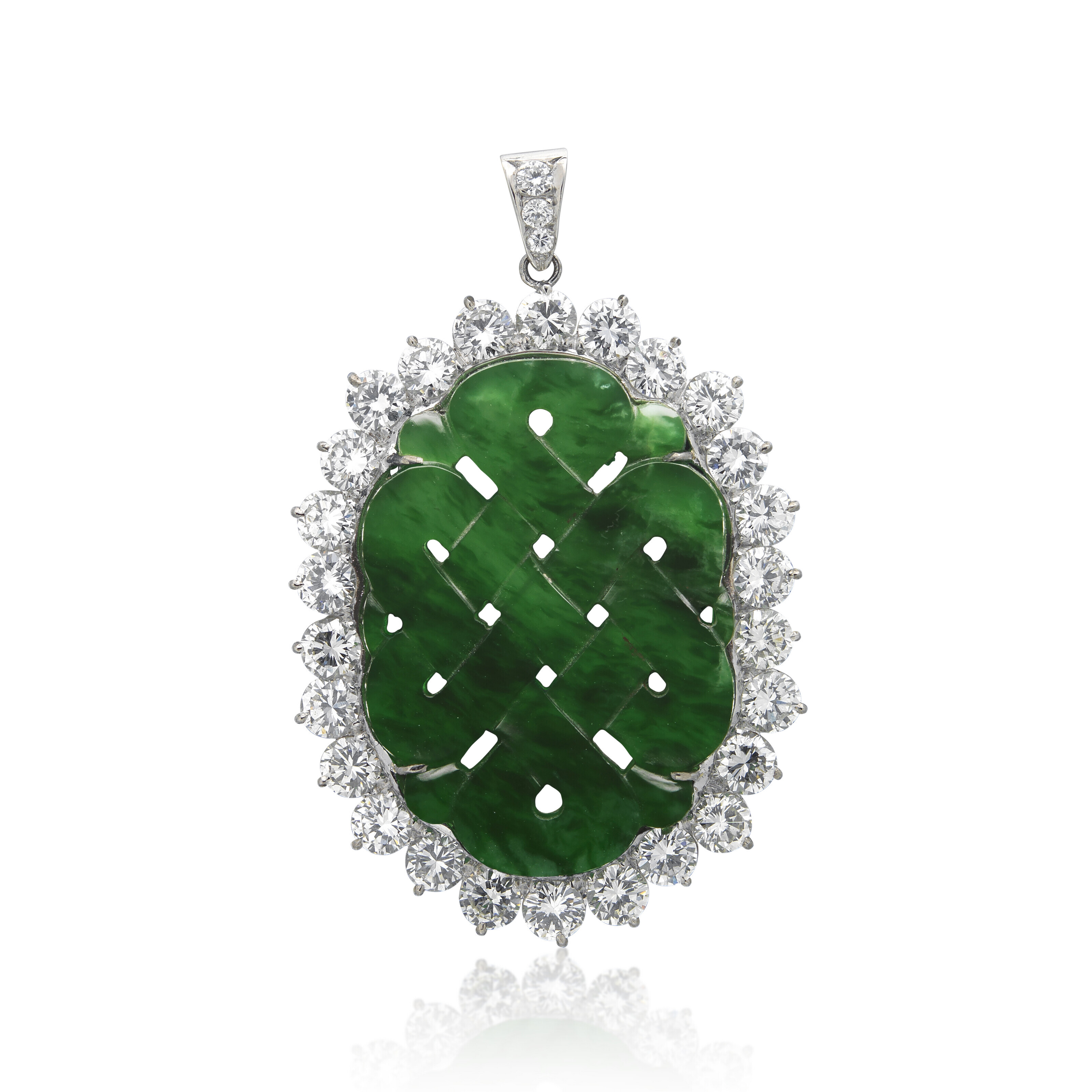 JADEITE AND DIAMOND PENDANT, | Christie’s