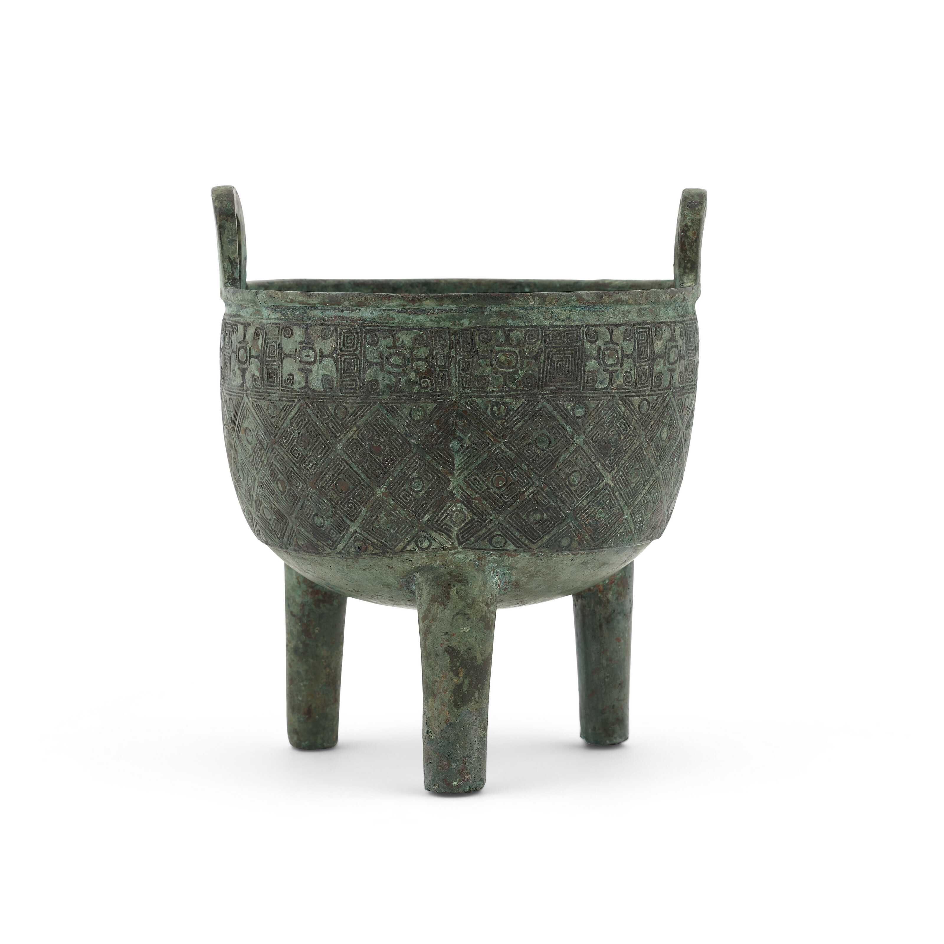 A BRONZE RITUAL TRIPOD FOOD VESSEL, DING, WESTERN ZHOU DYNASTY, 12TH ...