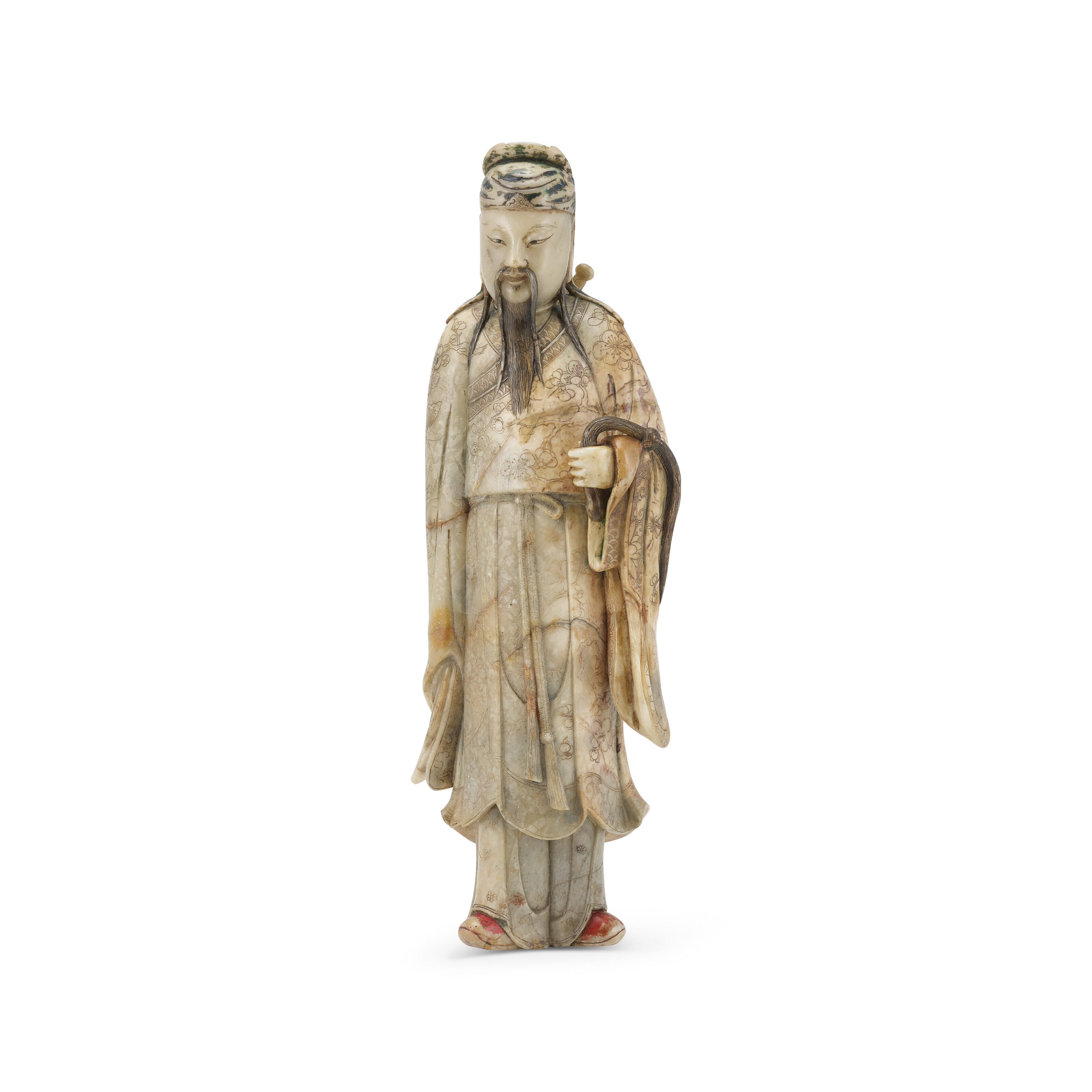 A LARGE SOAPSTONE CARVING OF LU DONGBIN, QING DYNASTY, 18TH CENTURY ...