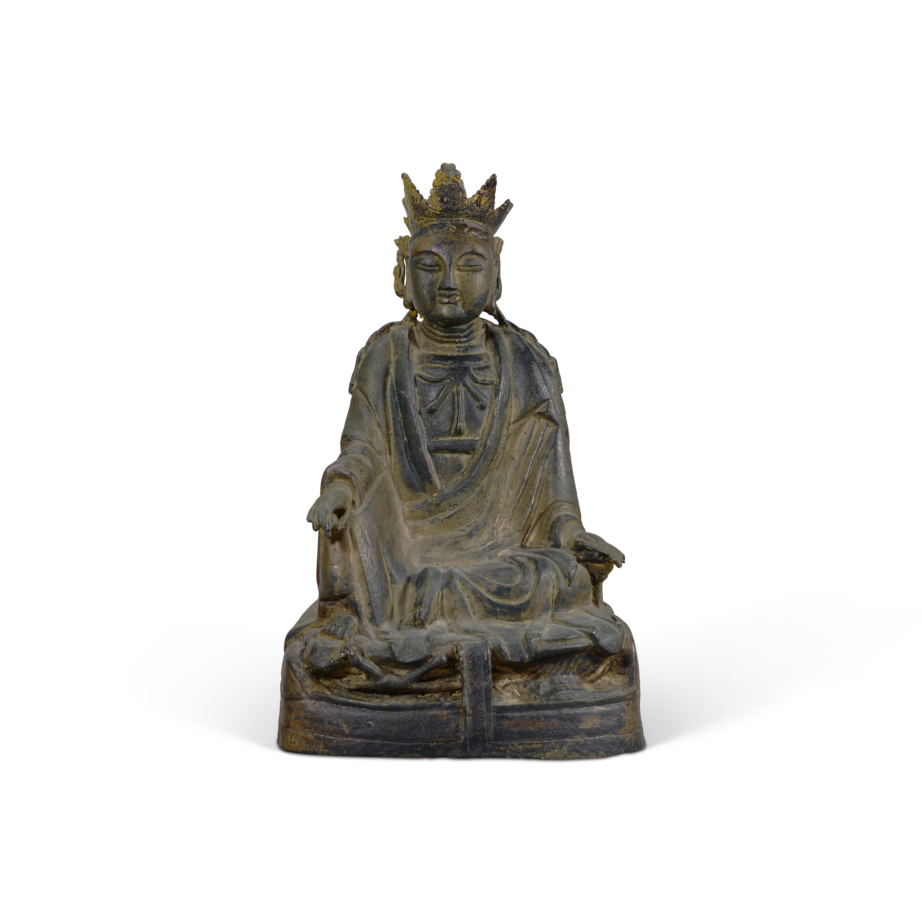 A GILT-LACQUERED BRONZE FIGURE OF A SEATED WATER MOON GUANYIN, MING ...