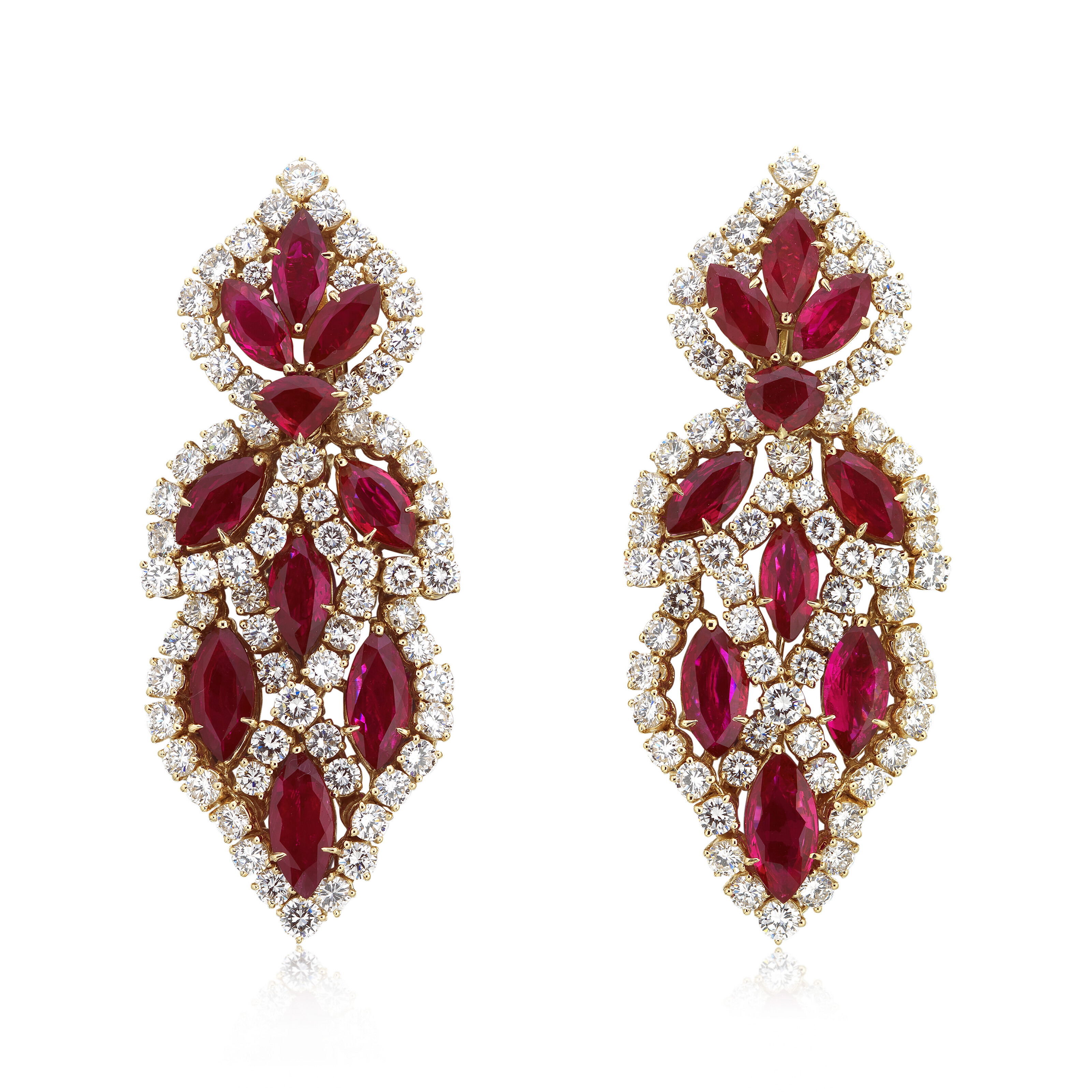 REZA RUBY AND DIAMOND EARRINGS, | Christie’s