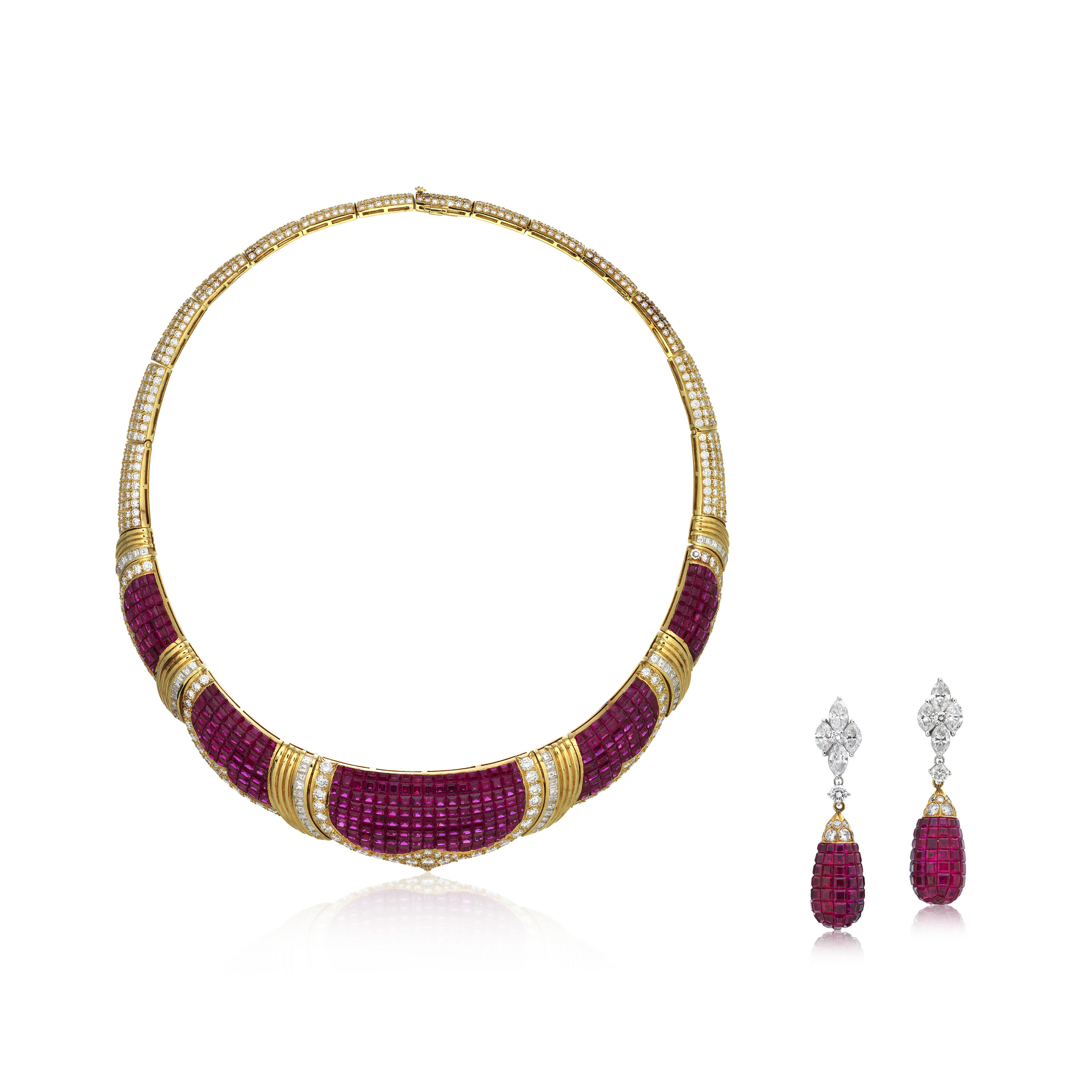 SET OF RUBY AND DIAMOND JEWELLERY, | Christie’s