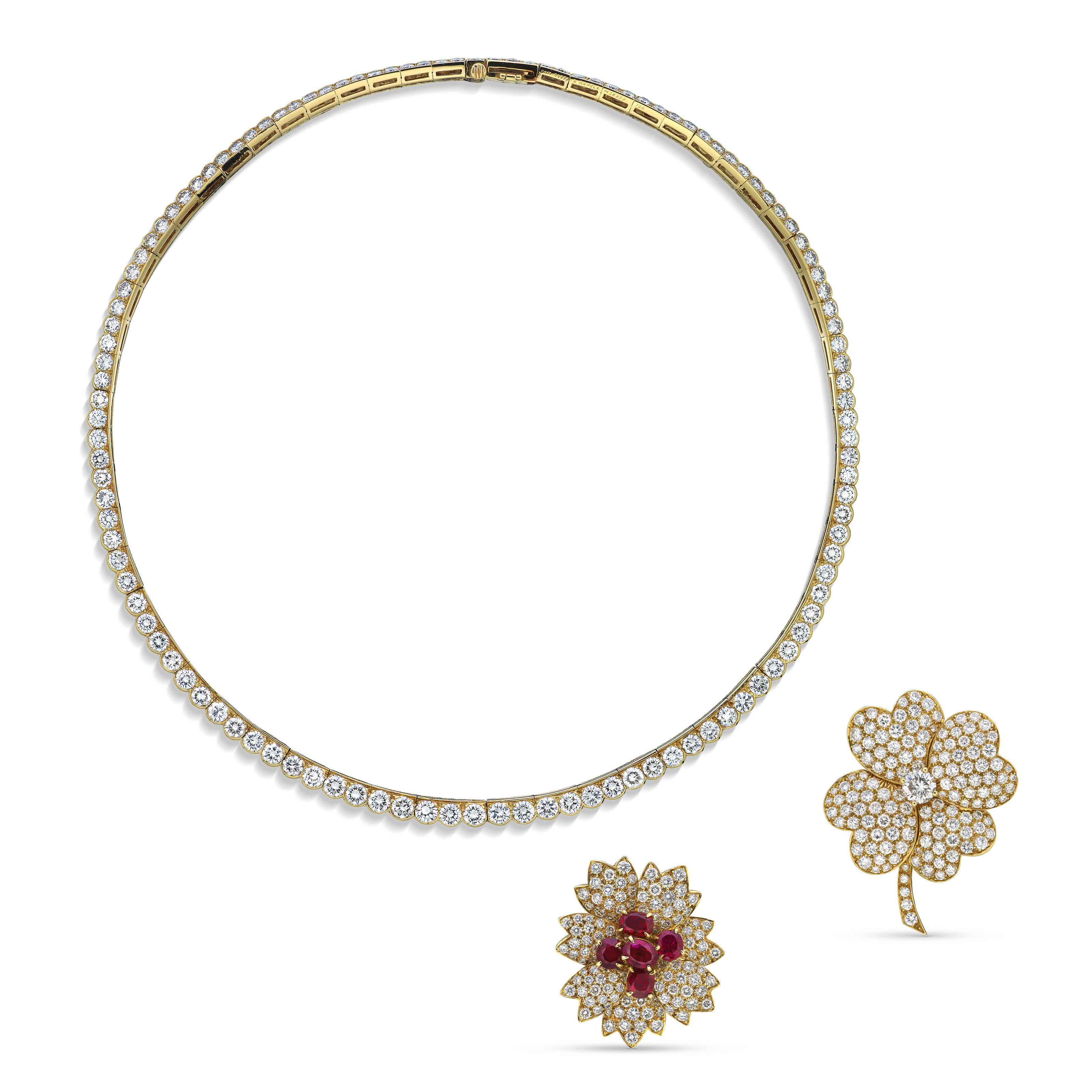 VAN CLEEF & ARPELS GROUP OF DIAMOND AND RUBY JEWELLERY, | Christie’s