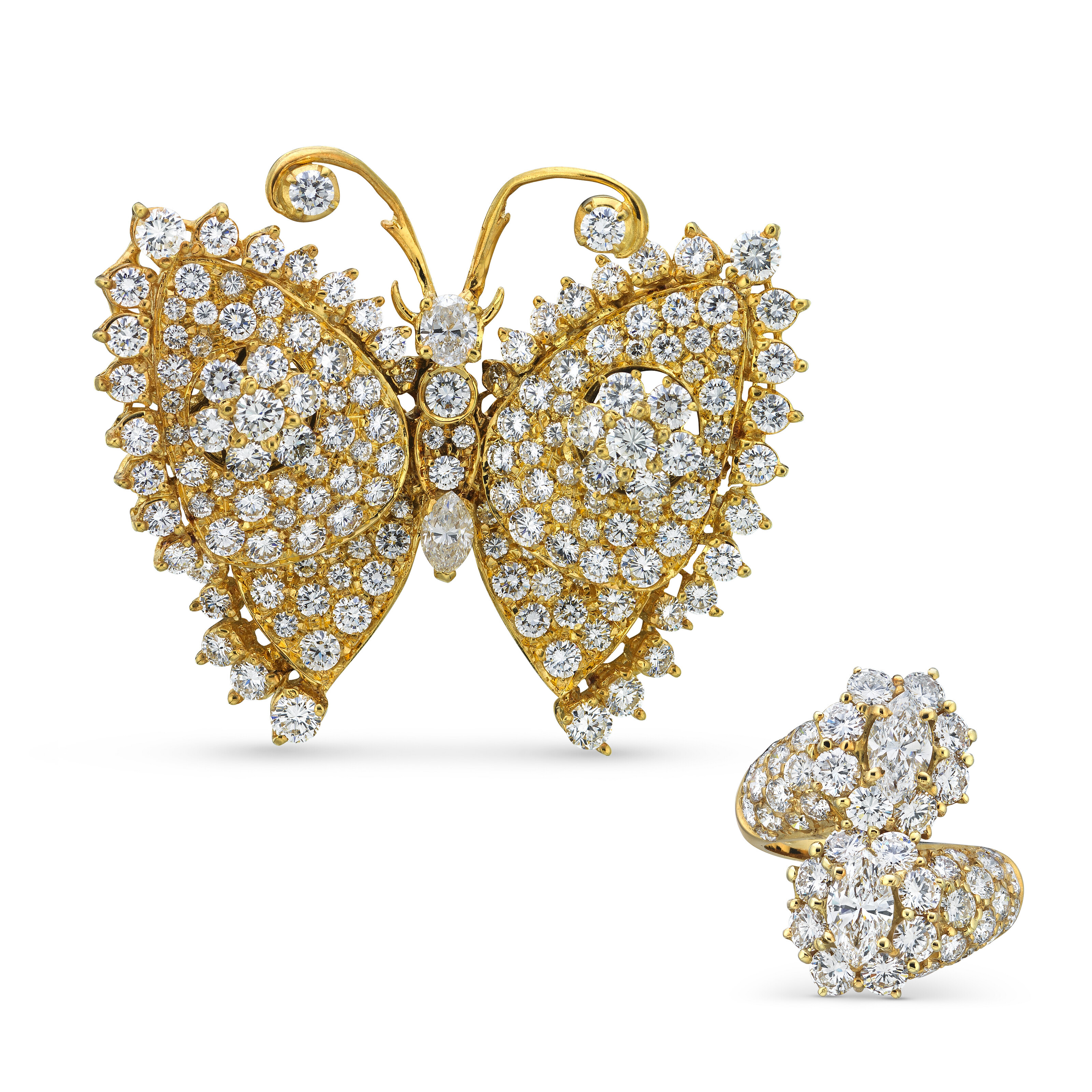 DIAMOND RING AND BROOCH, | Christie’s