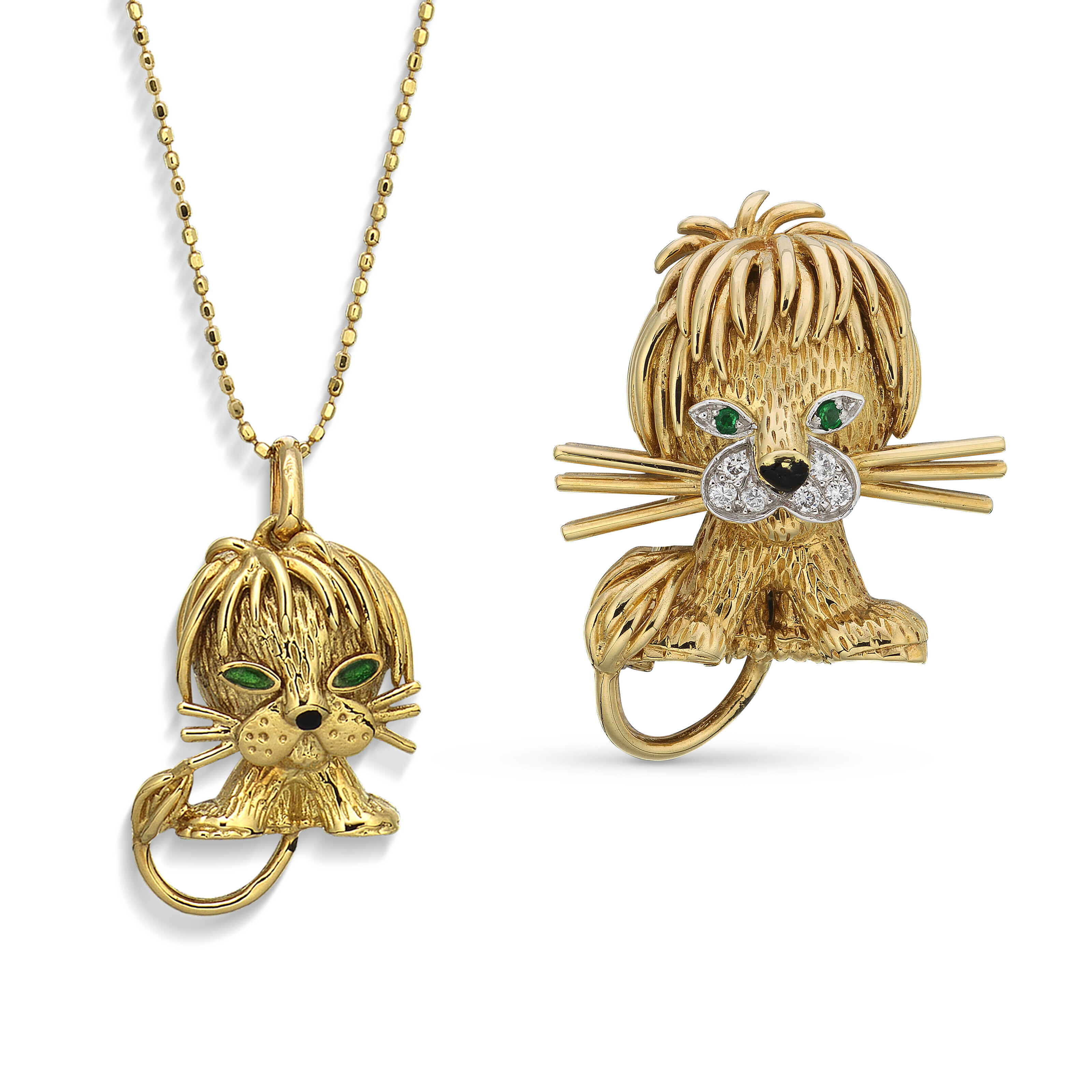 NO RESERVE – VAN CLEEF & ARPELS SET OF EMERALD, DIAMOND AND ENAMEL ...