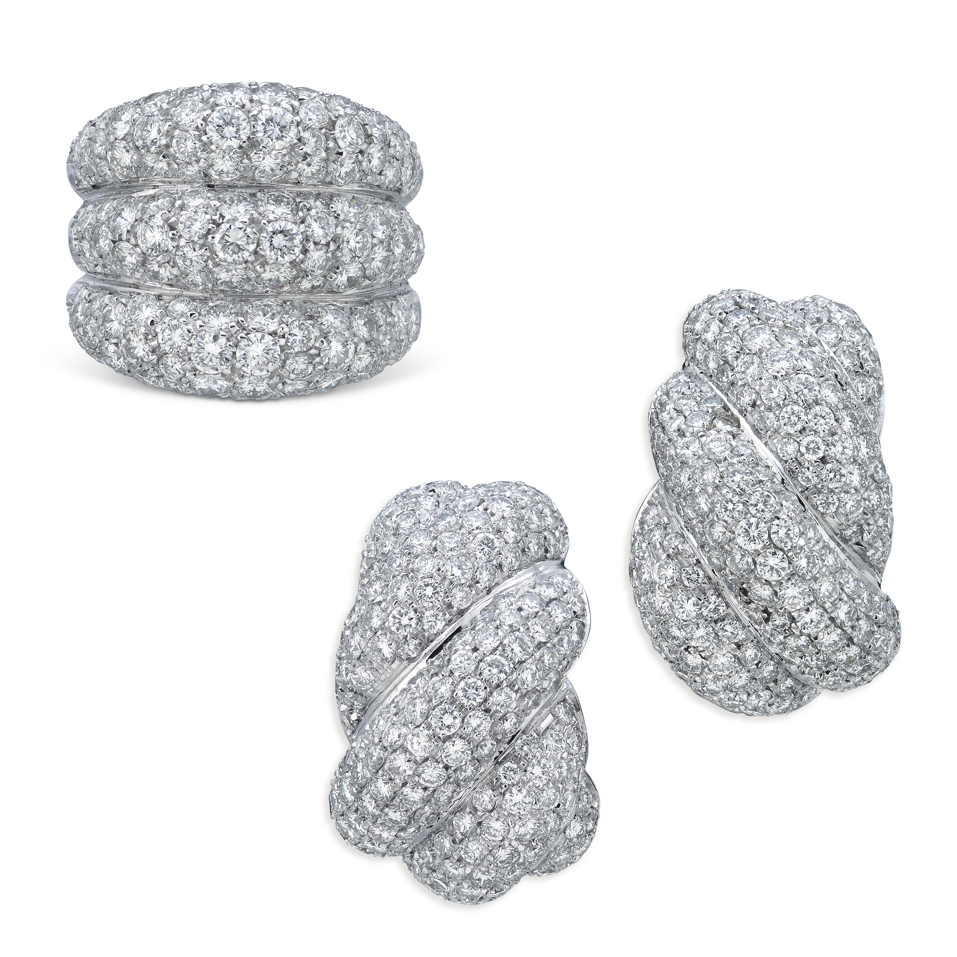 DIAMOND RING AND EARRINGS SET, | Christie’s