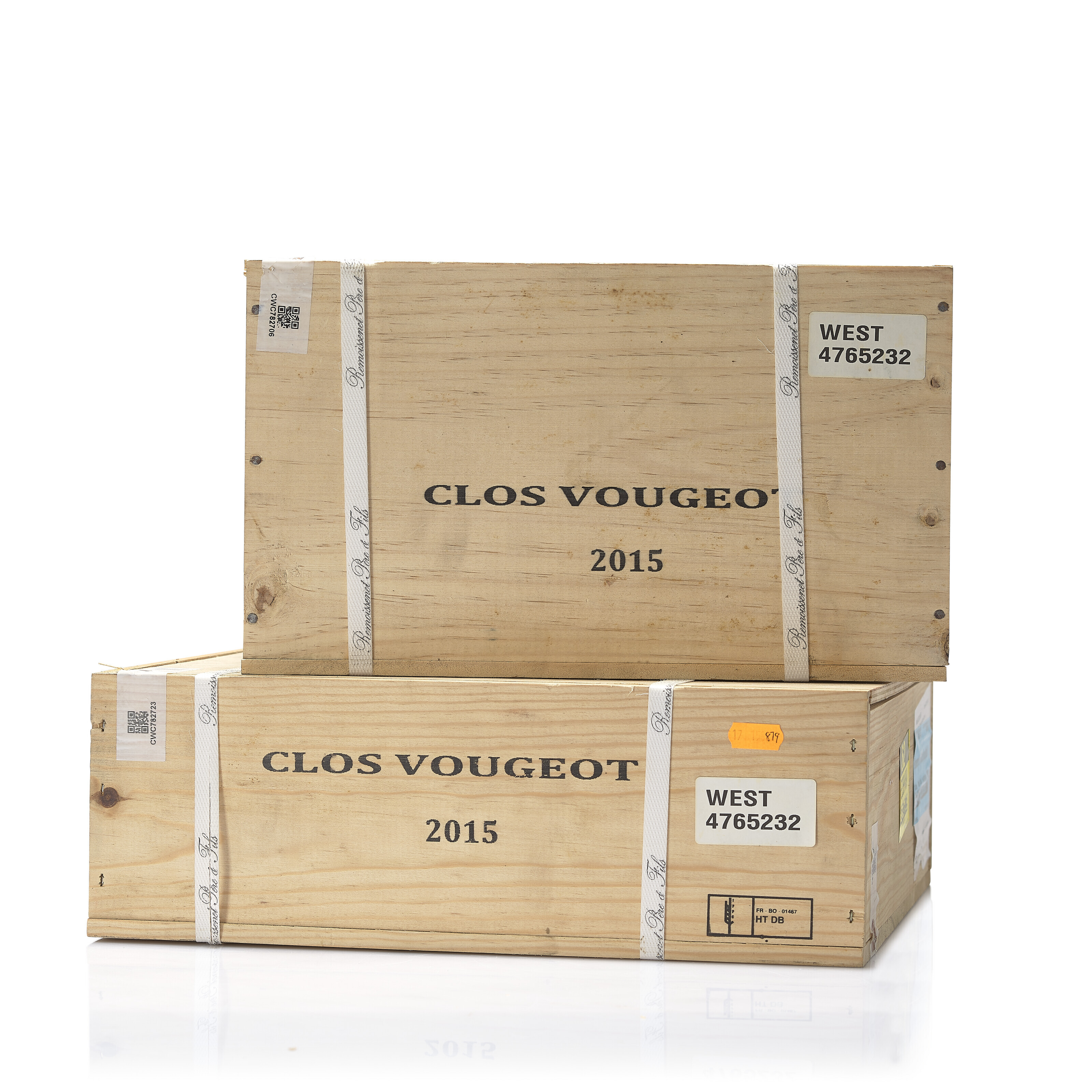 Remoissenet Père & Fils, Clos Vougeot 2015, In banded original wooden ...
