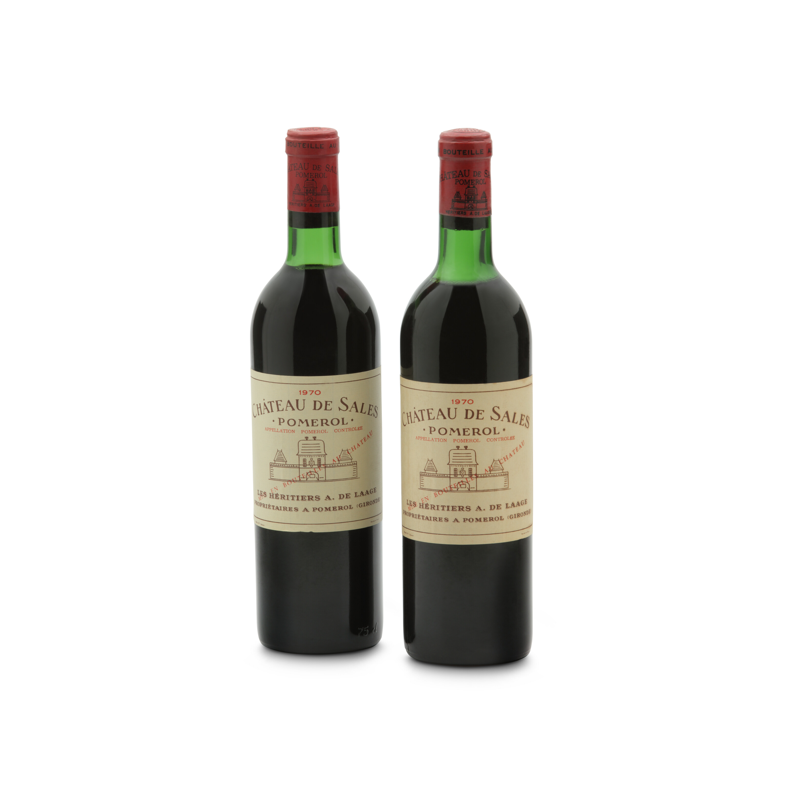 Château de Sales 1970, In original wooden case. Scuffed capsules ...