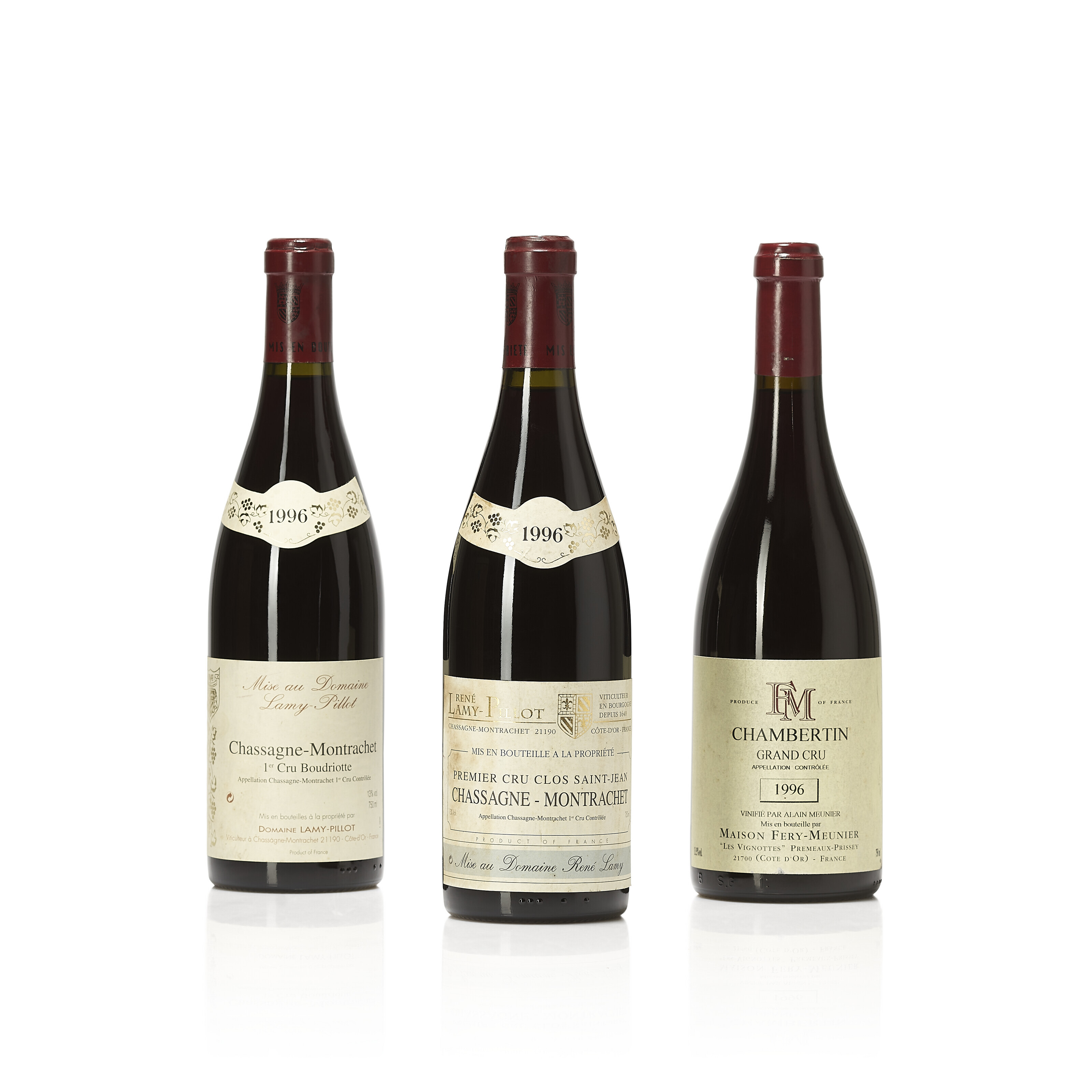 Mixed 1996 Burgundy, Domaine Fery Meuier, ChambertinLightly bin-soiled ...
