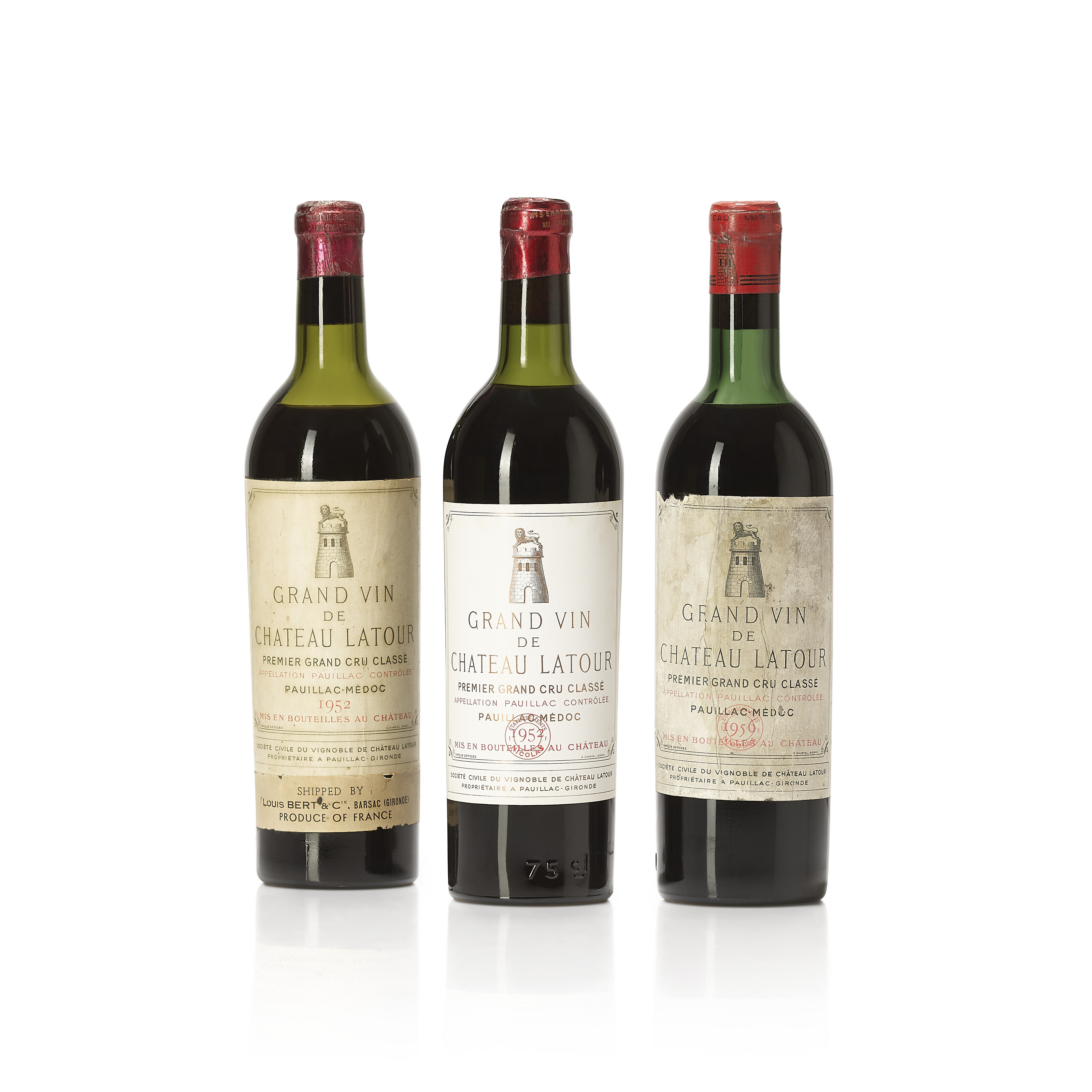 Château Latour 1956, u. us, slightly damaged capsule cut to reveal ...