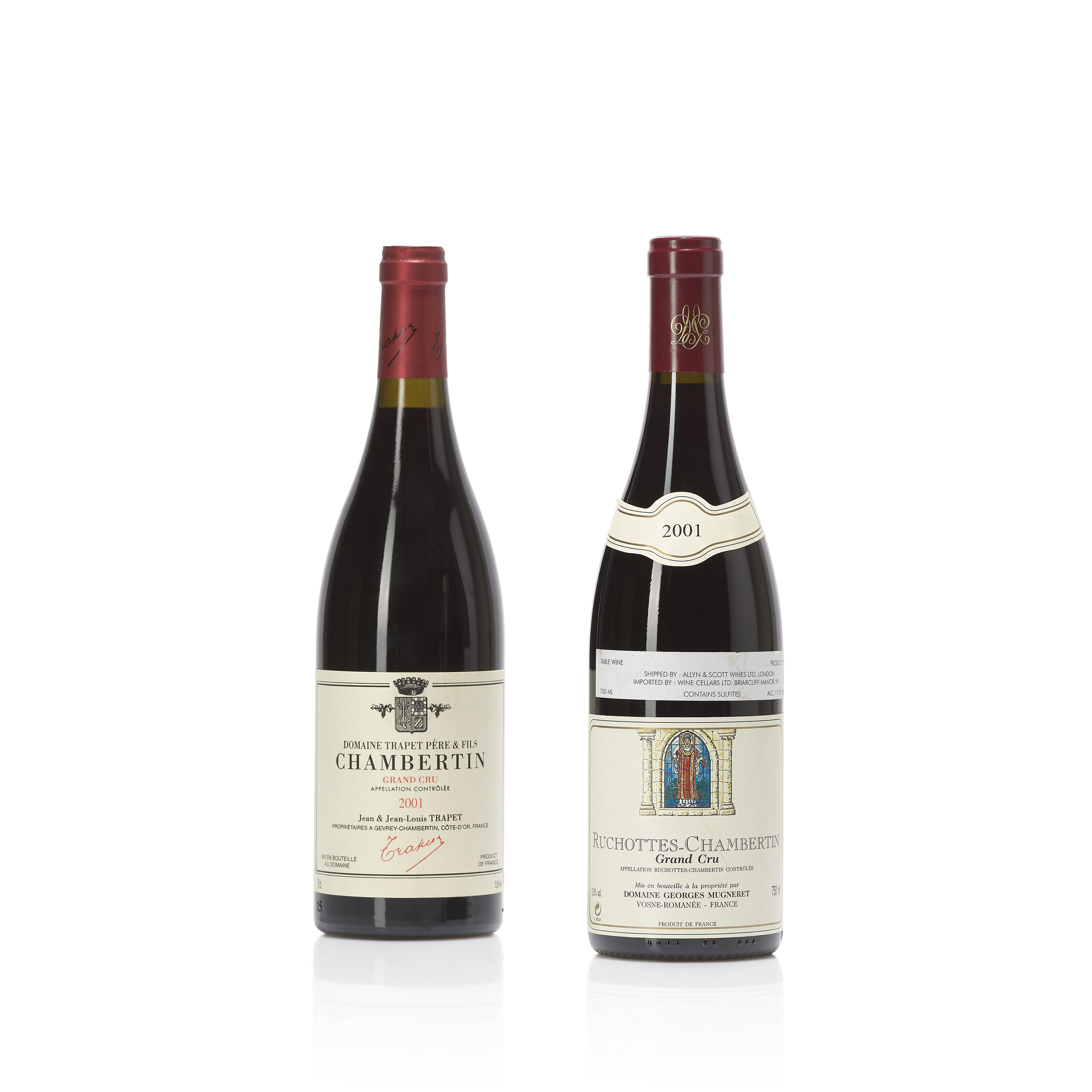 Mixed 2001 Burgundy Red Grand Crus, Mugneret-Gibourg, Ruchottes ...