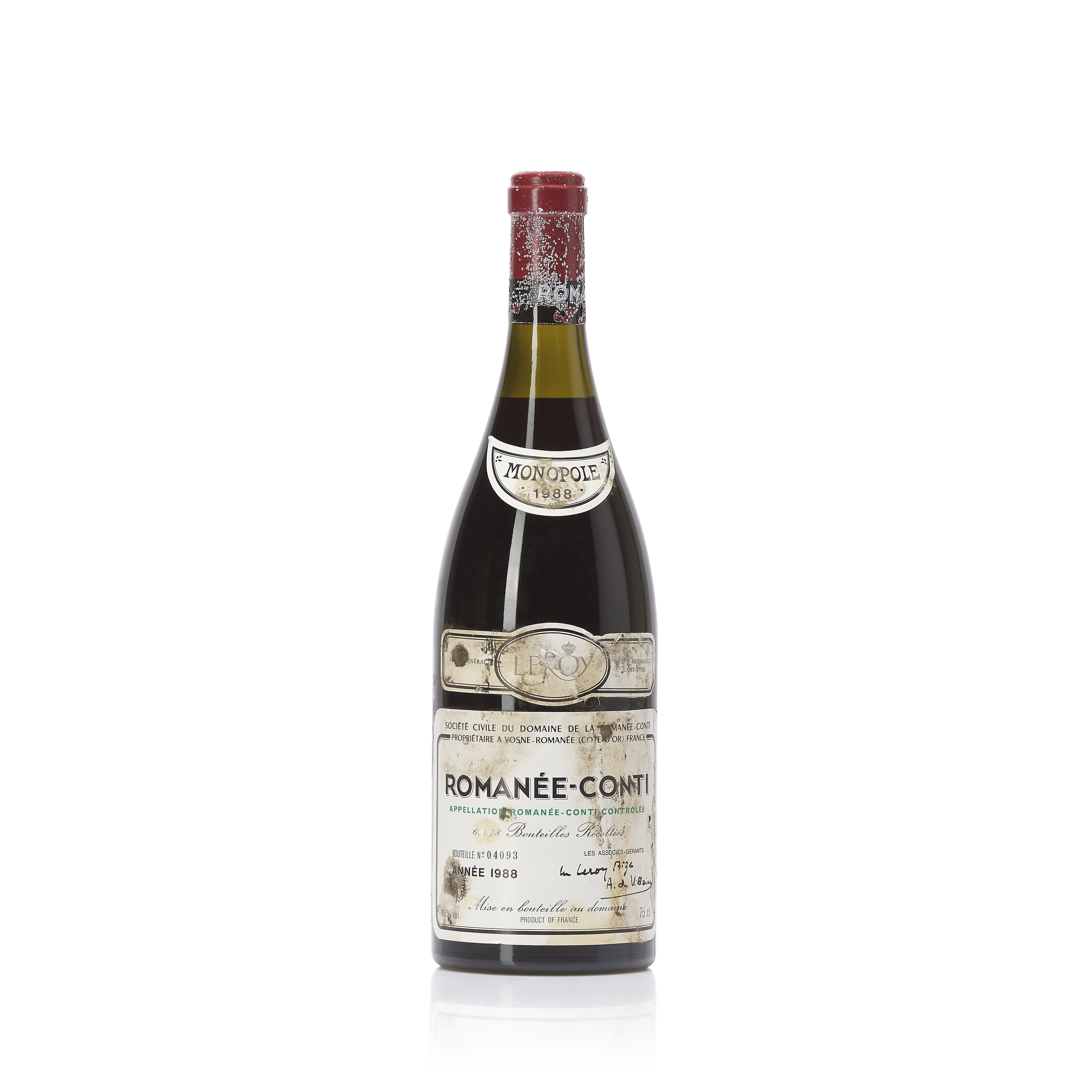Domaine de la Romanee-Conti, Romanée-Conti 1988, u. 3cm, bottle #04093 ...