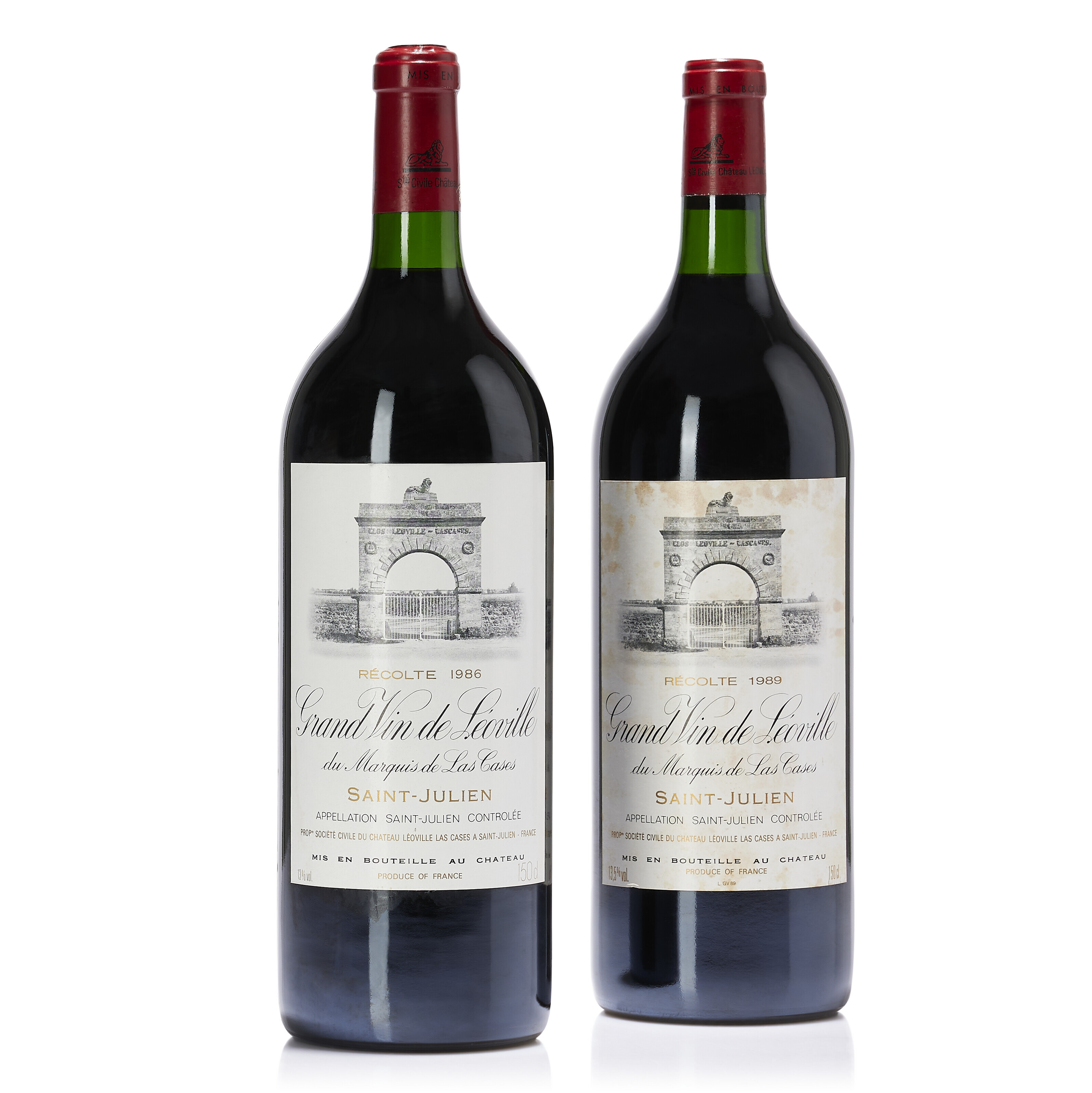 1986 & 1989 Château Léoville Las Cases, 1986Slightly worn capsule, very ...