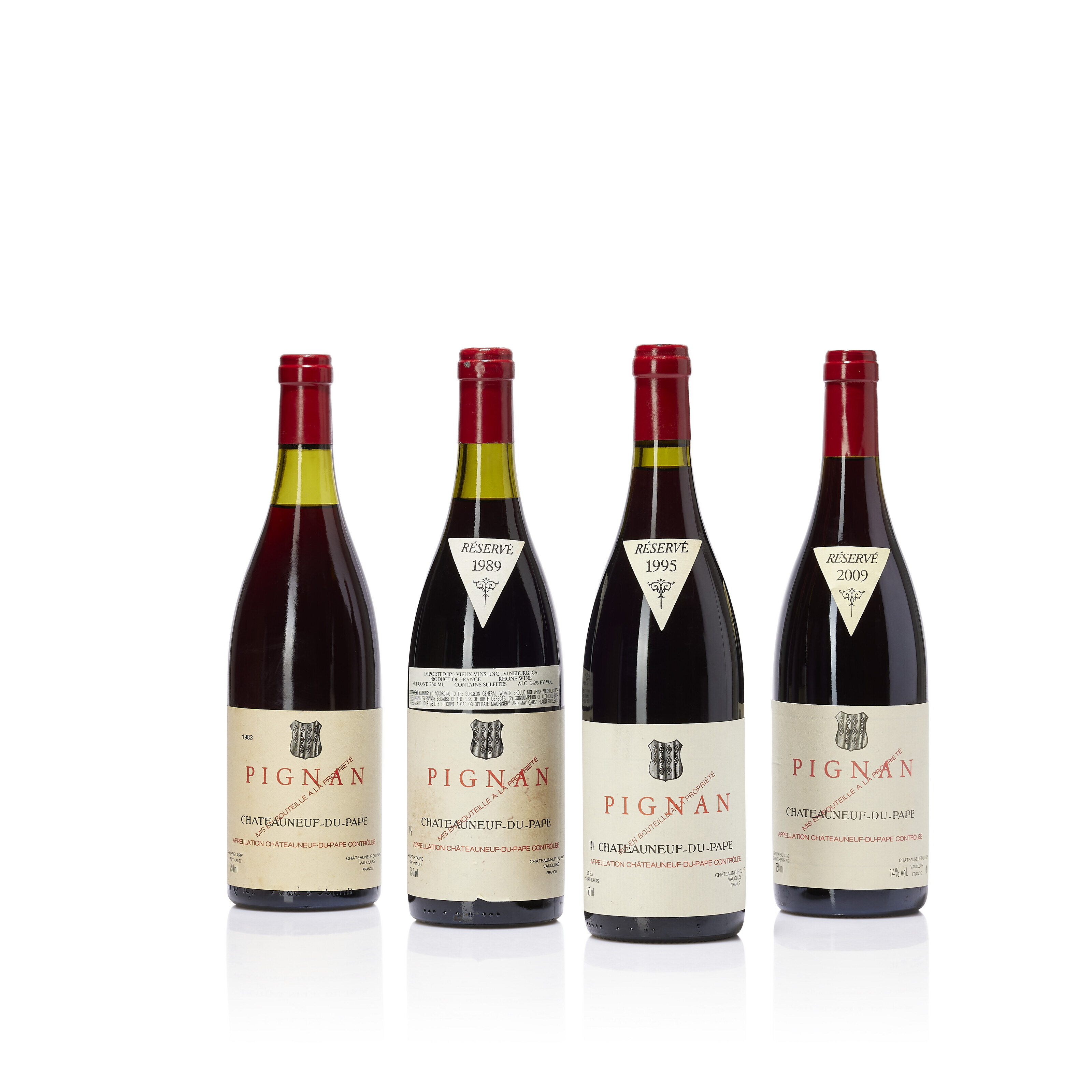 Mixed Château Rayas, Châteauneuf-du-Pape Pignan Reserve, 1983u. 3cm ...
