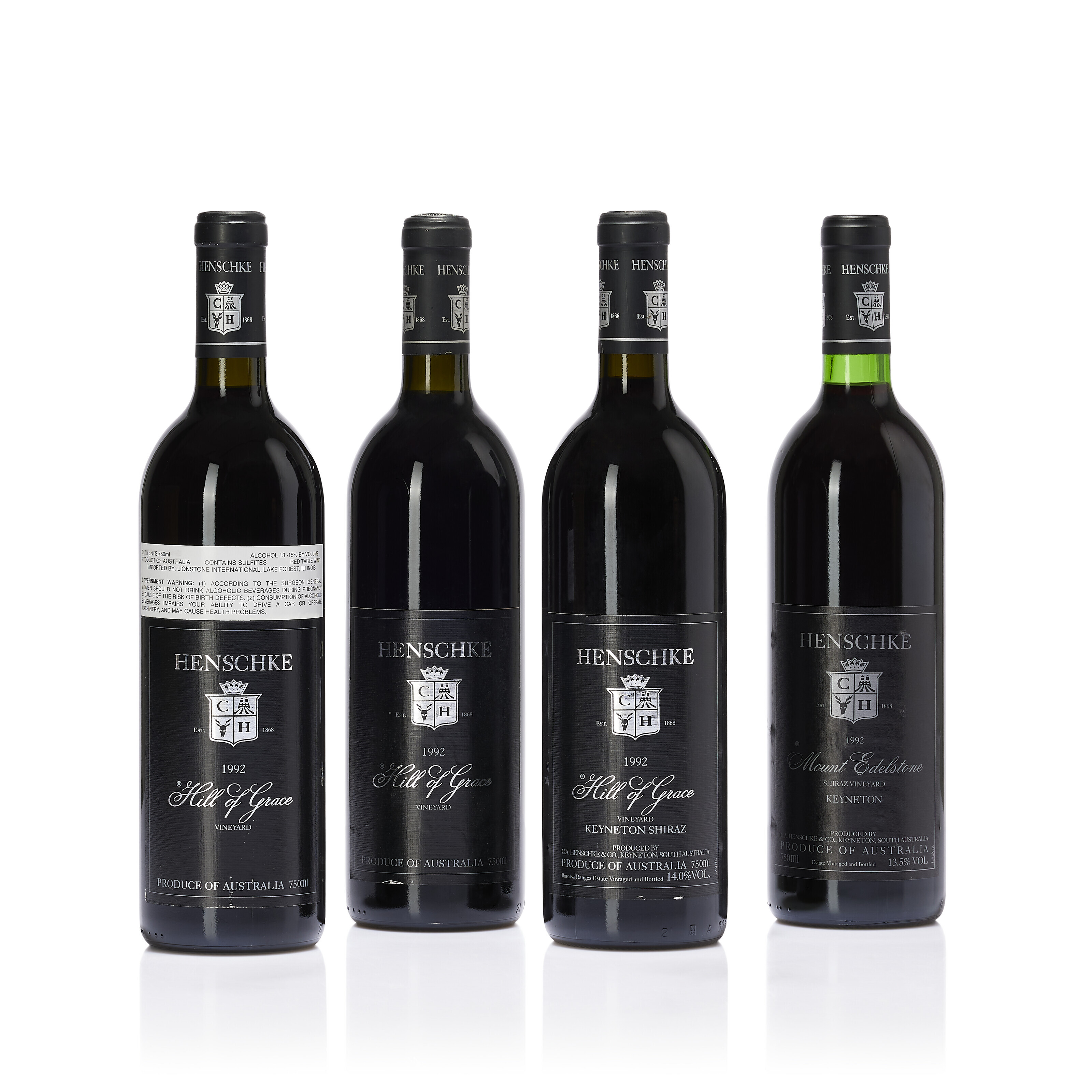 Henschke, Hill of Grace, Shiraz 1992, Very slightly scuffed labels, 1 ...