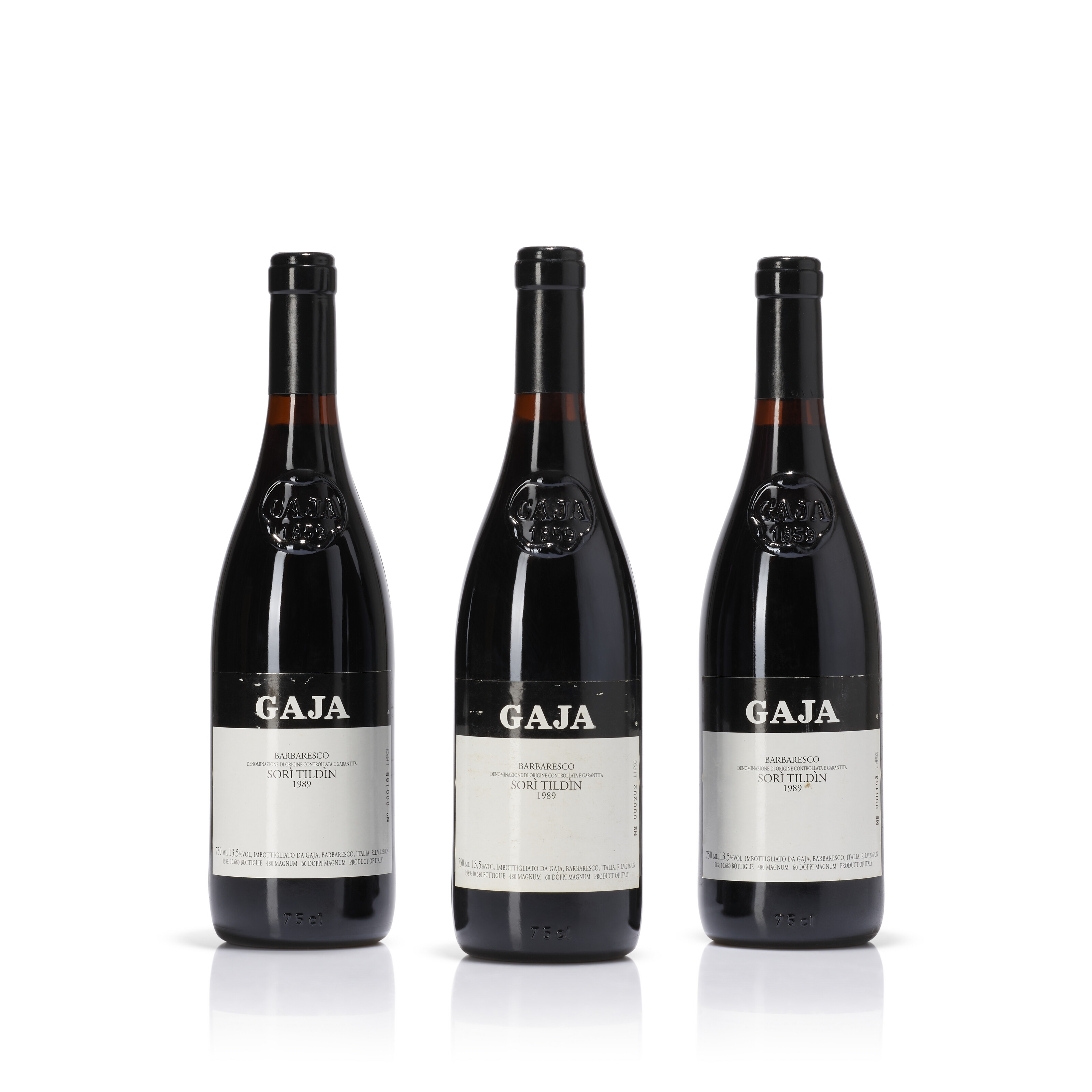 Gaja, Barbaresco, Sori Tildin 1989, Lightly bin-soiled and slightly ...