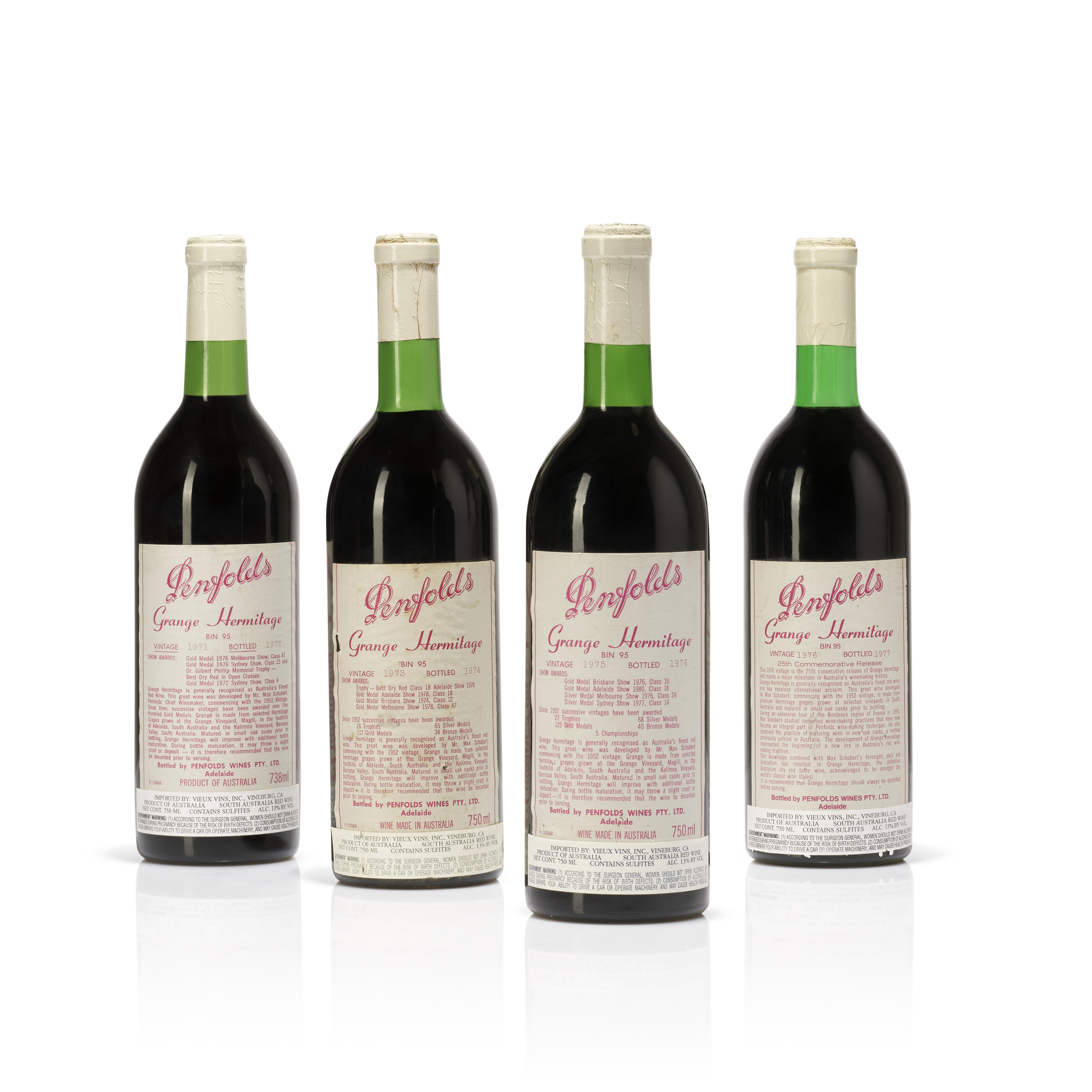 Penfolds, Grange 1971, Very lightly bin-soiled label, US import slip ...