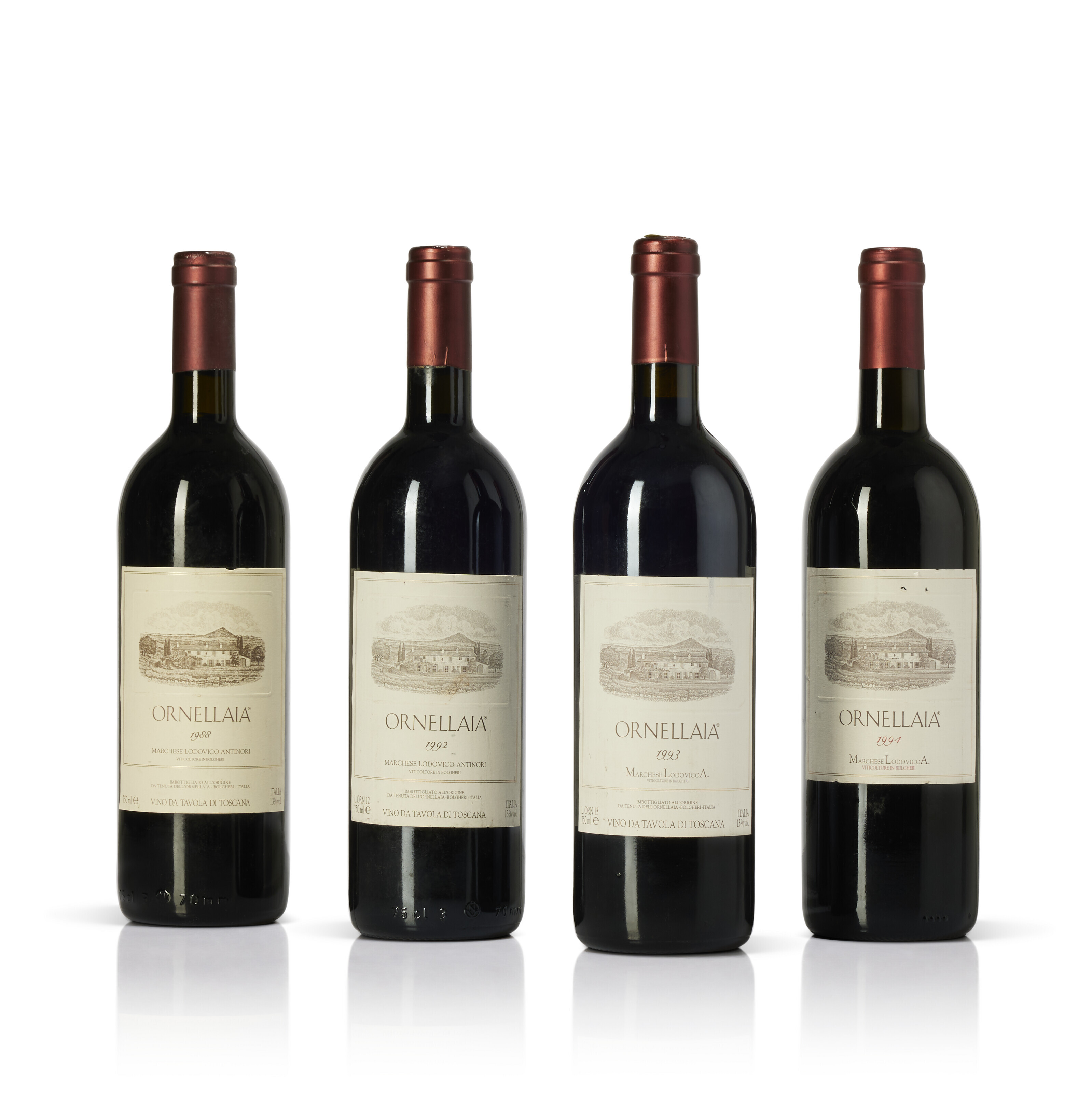 Mixed Ornellaia, Bolgheri1988Slightly scuffed label (1)1992Slightly ...