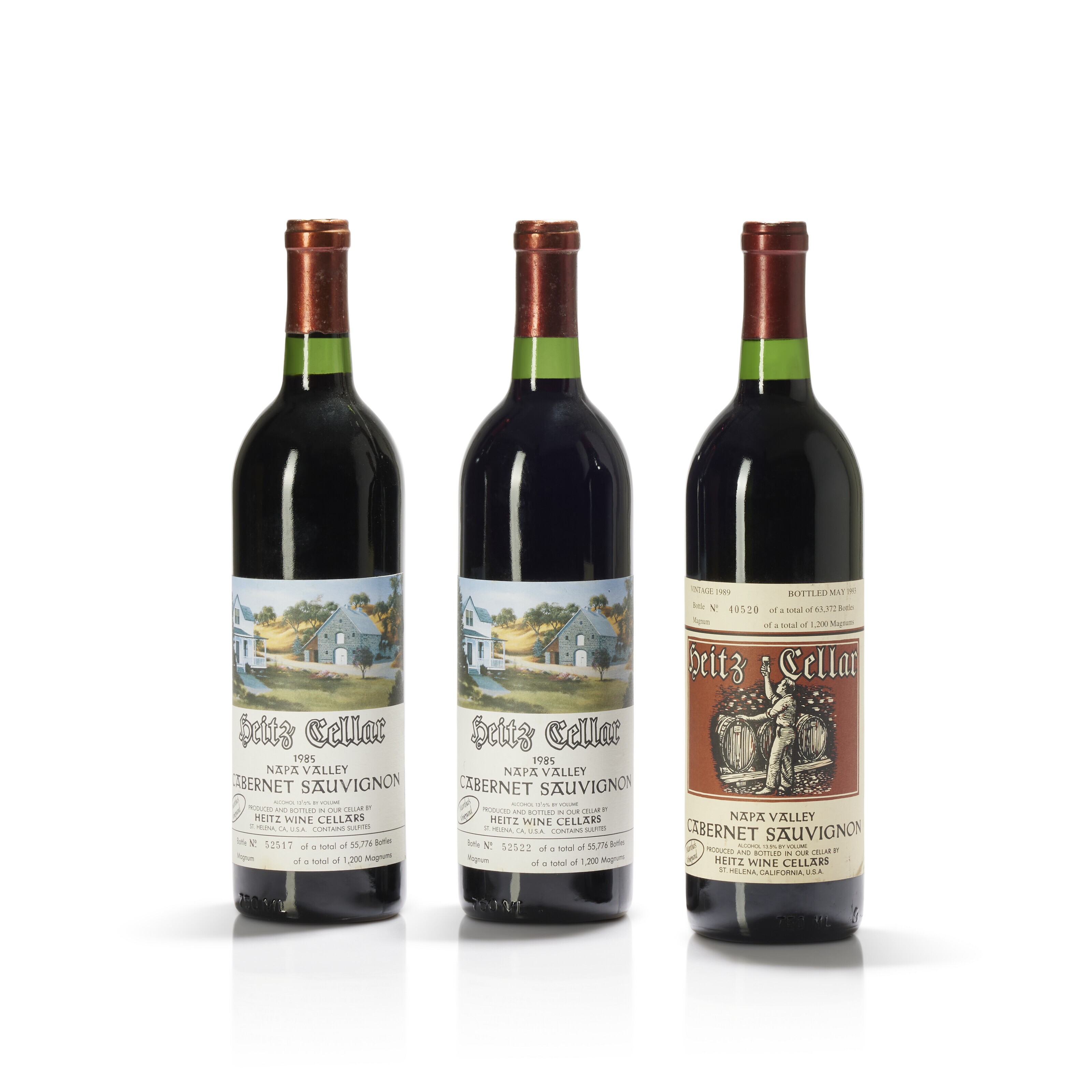 Mixed 1985 & 1989 Heitz Cellar, Martha's Vineyard, 19851 very slightly ...