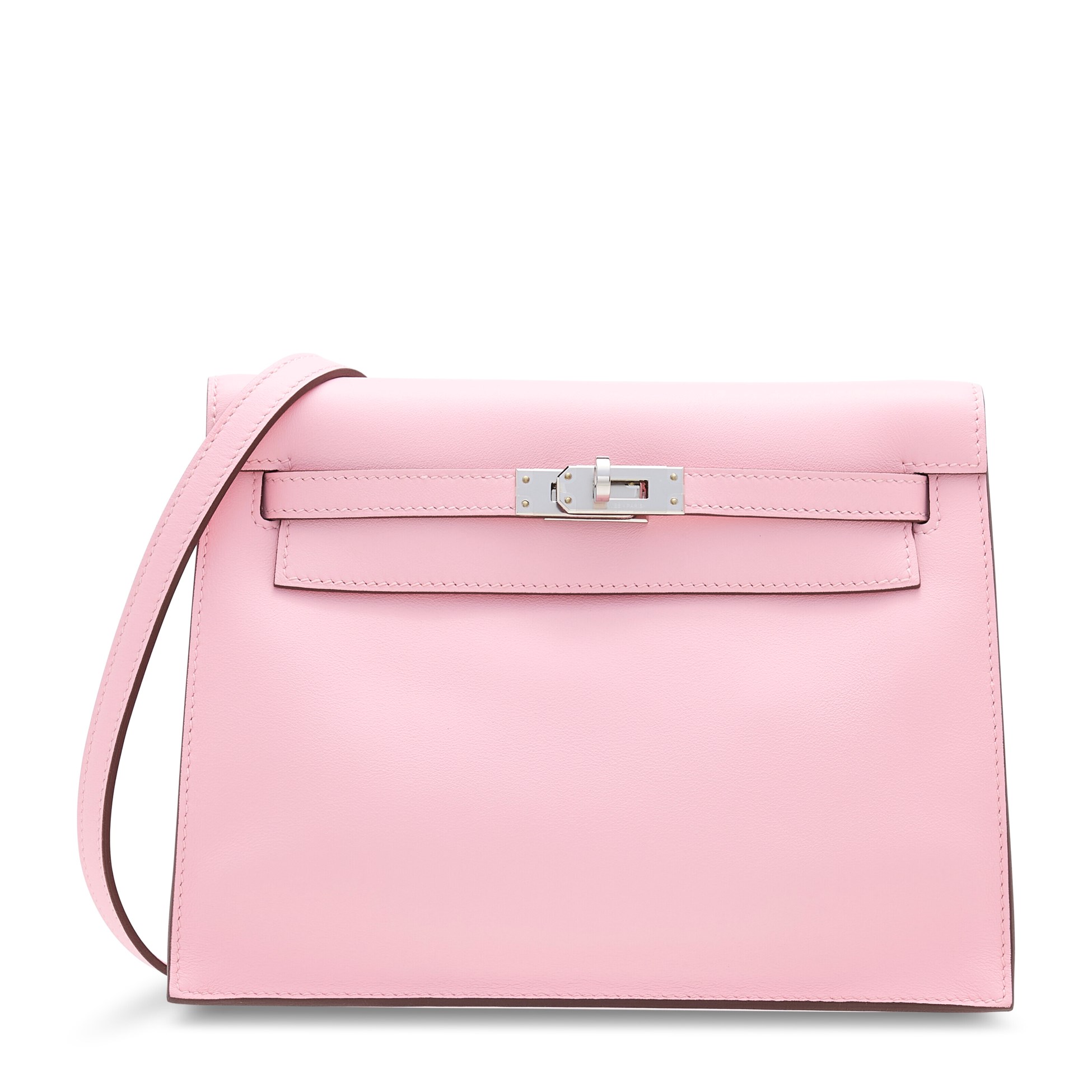 A ROSE SAKURA SWIFT LEATHER KELLY DANSE WITH PALLADIUM HARDWARE, HERMÈS ...