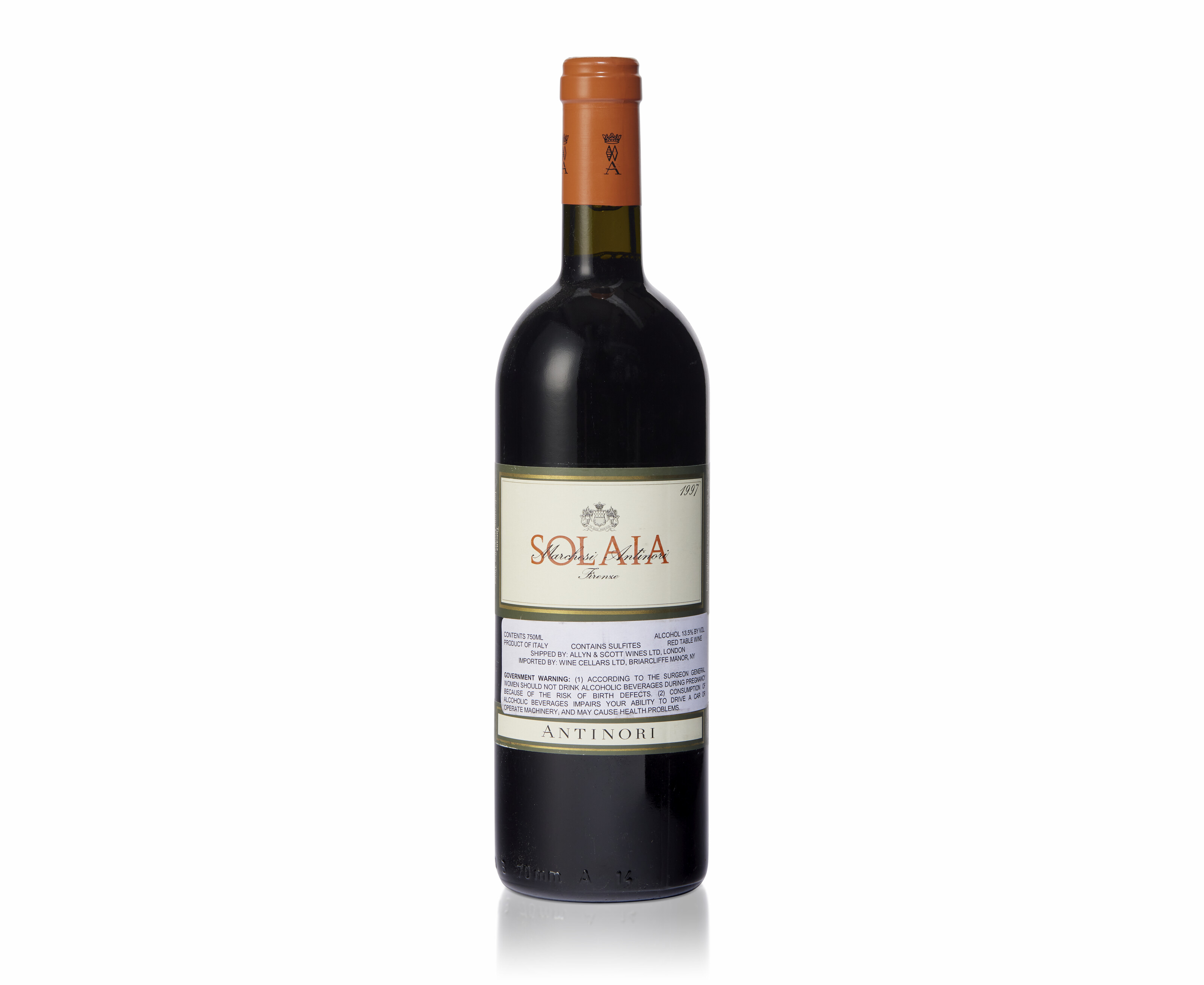 Solaia 1997, TuscanyGood appearanceLevels eleven base of neck, and one ...