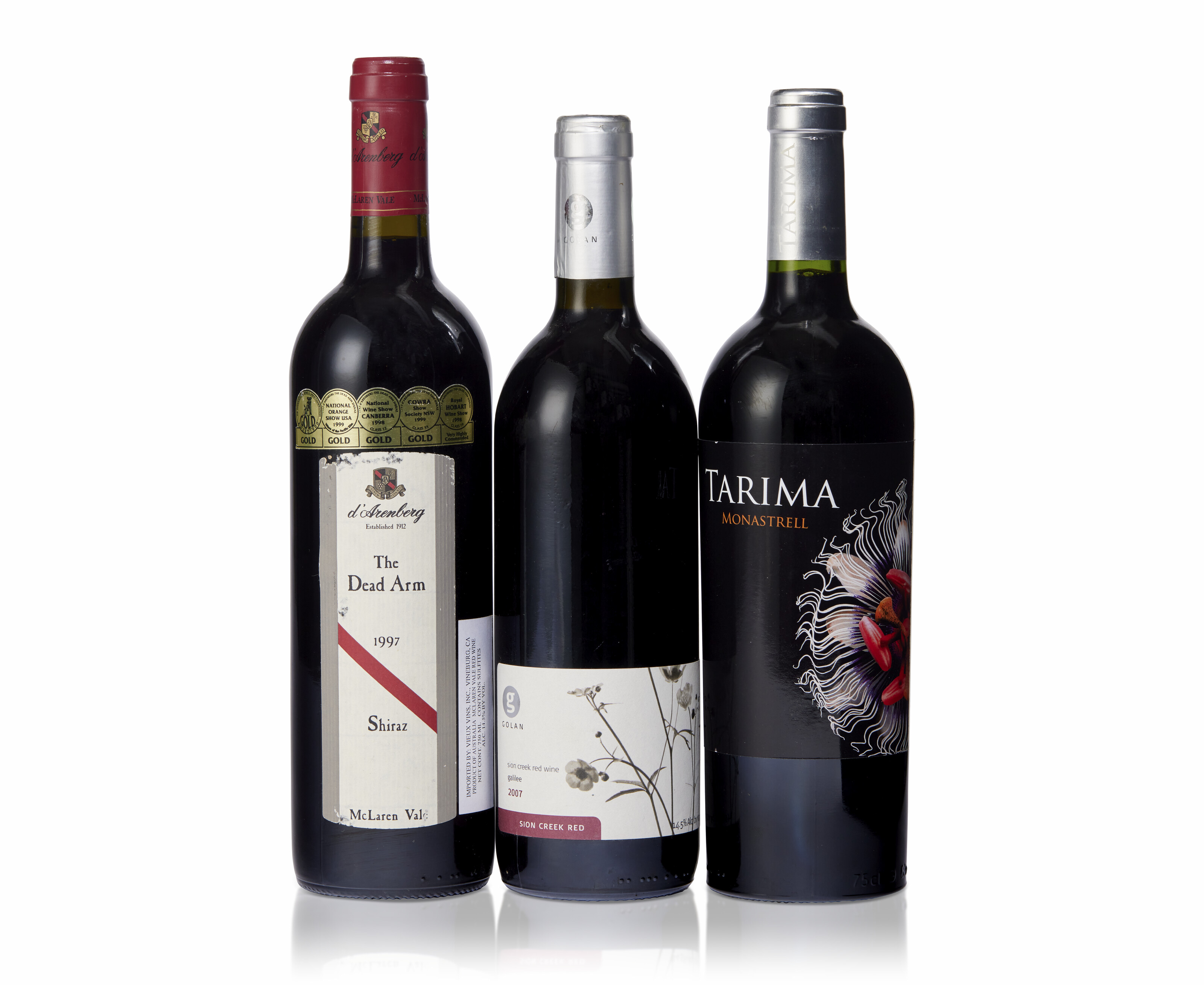 Mixed Red Wine, d'Arenberg The Dead Arm Shiraz 1997Slightly bin-soiled ...