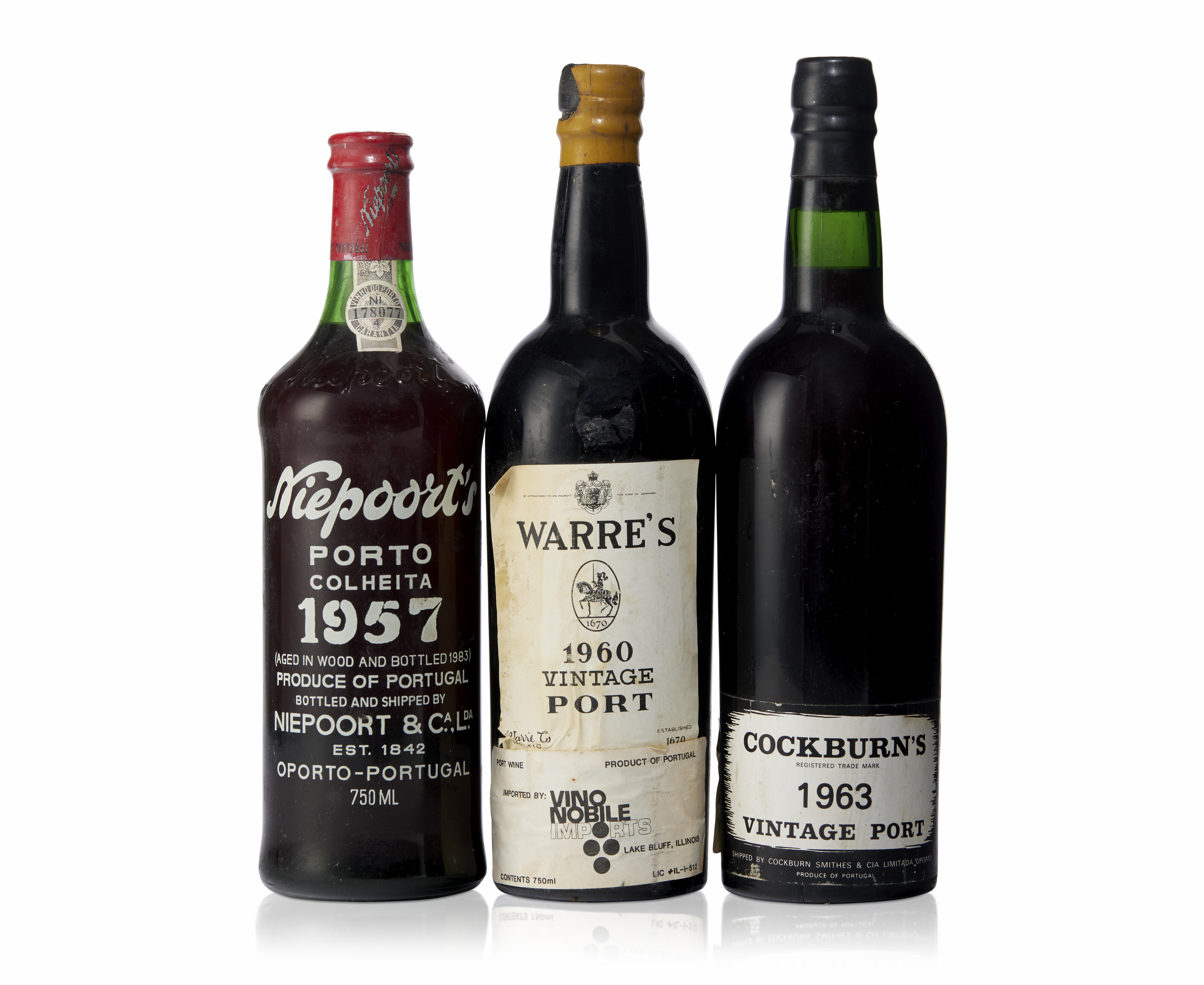 Mixed Port, Niepoort Colheita 1957Signs of seepage Stenciled labelLevel ...