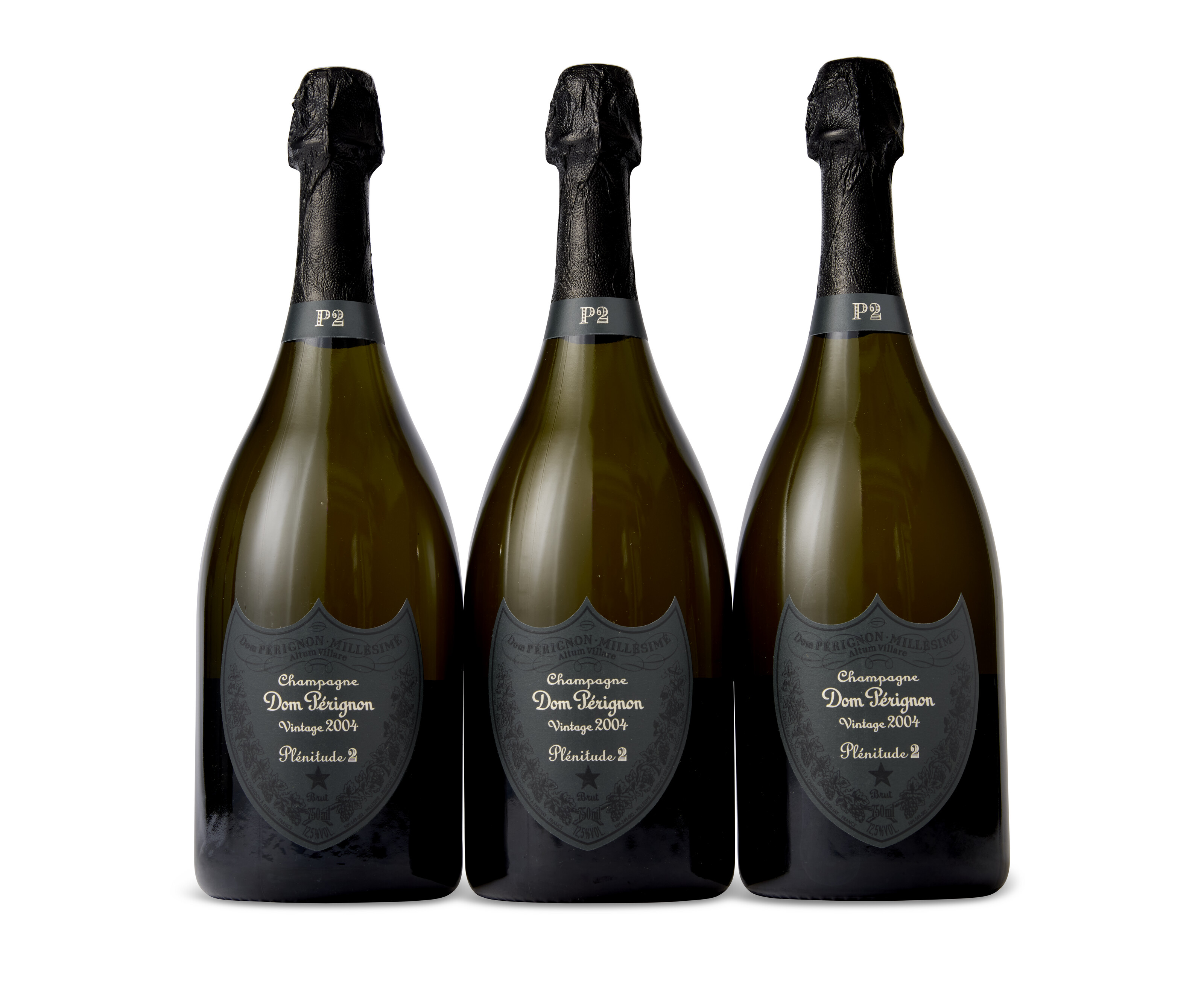 Dom Pérignon, P2 2004, Epernayoriginal presentation cases, velvet bags ...
