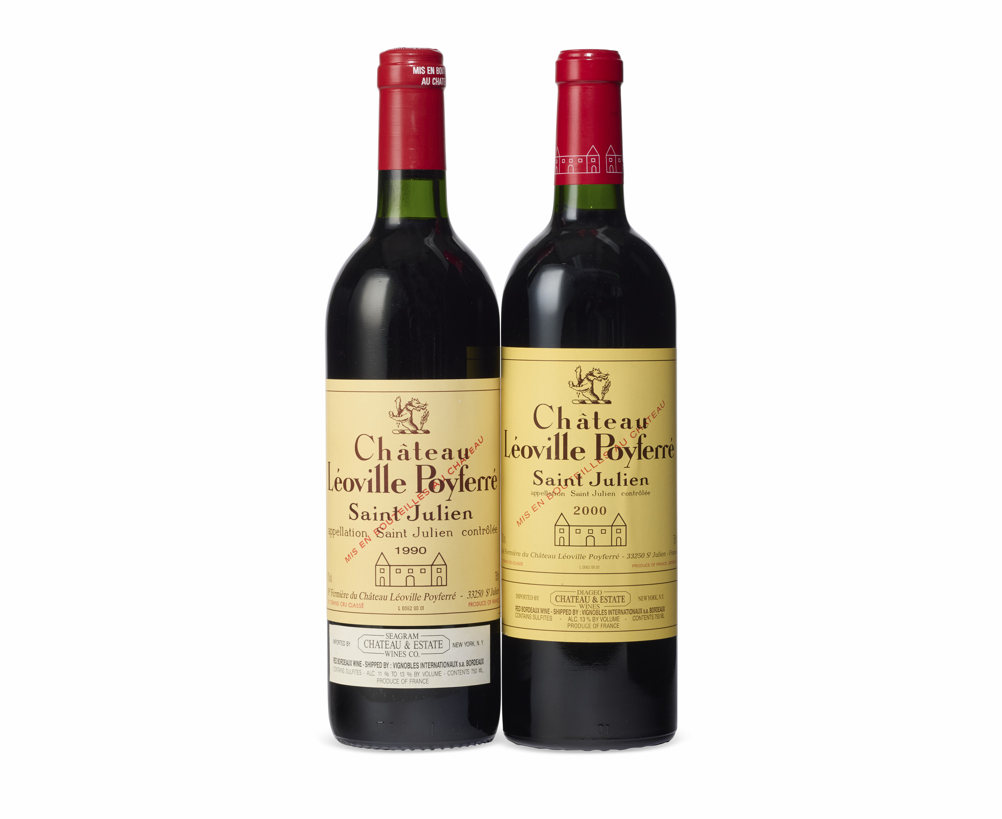 Mixed Château Leoville Poyferre, 1990u.2bn, good appearance (2) 2000 (6 ...