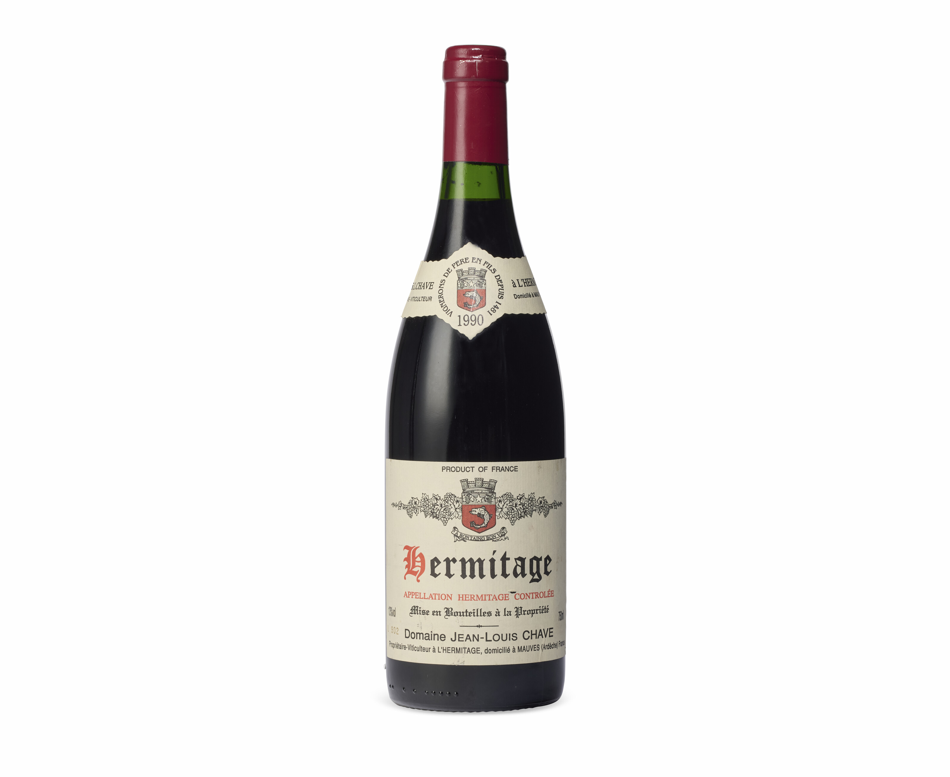 Domaine Jean Louis Chave, Hermitage, Rouge 1990, Rhône u.1x2cm, bin ...